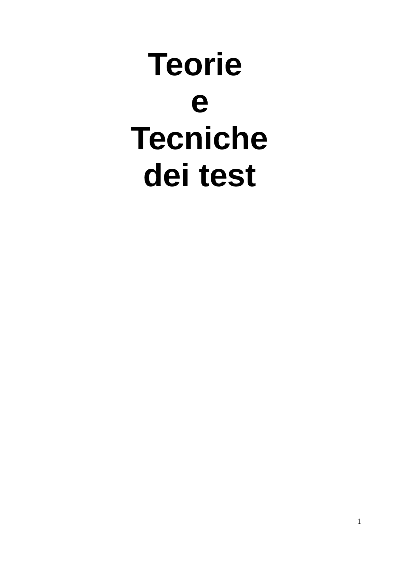 Teorie E Tecniche Dei Test Docsity