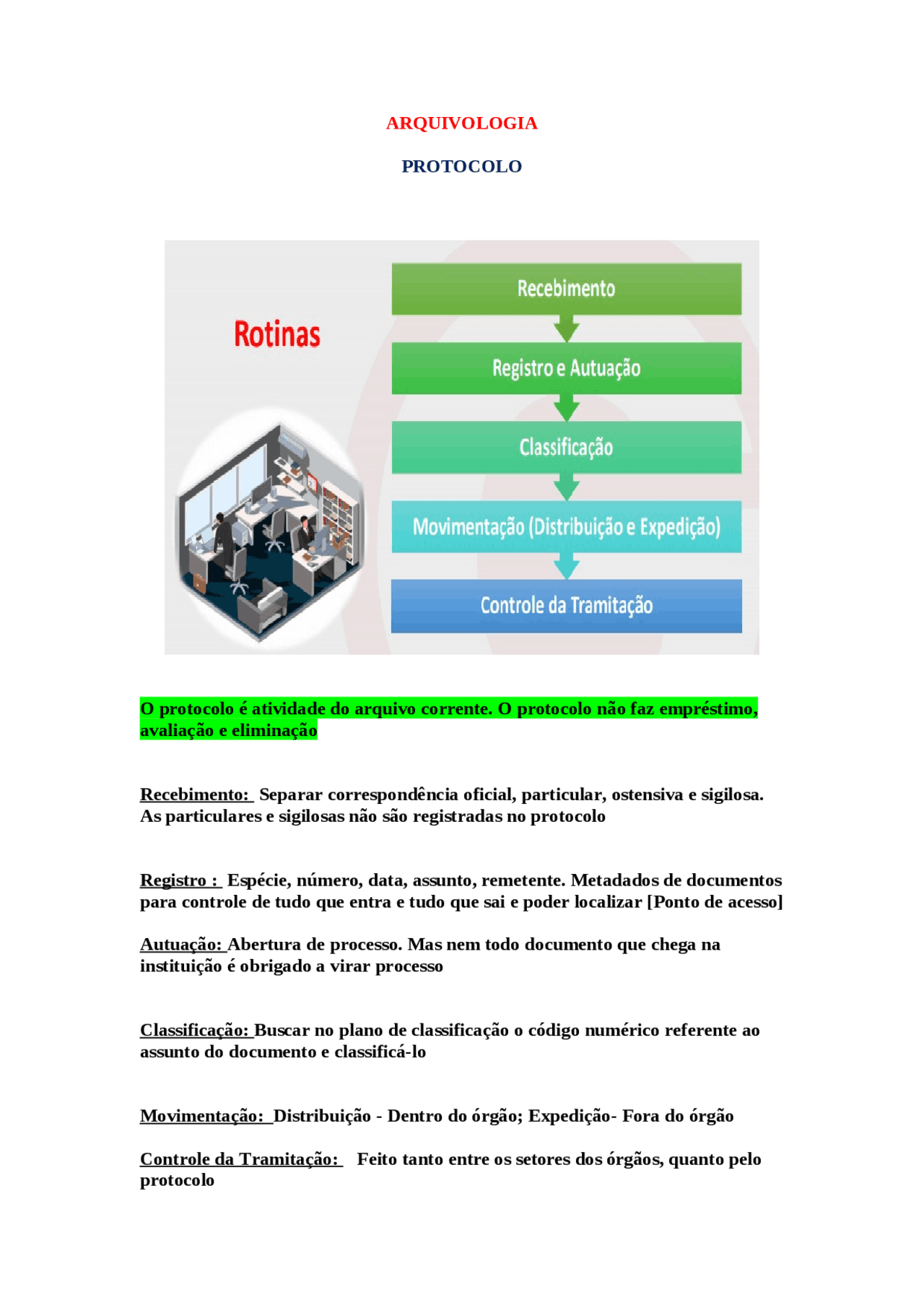 ARQUIVOLOGIA...... PROTOCOLO - Docsity