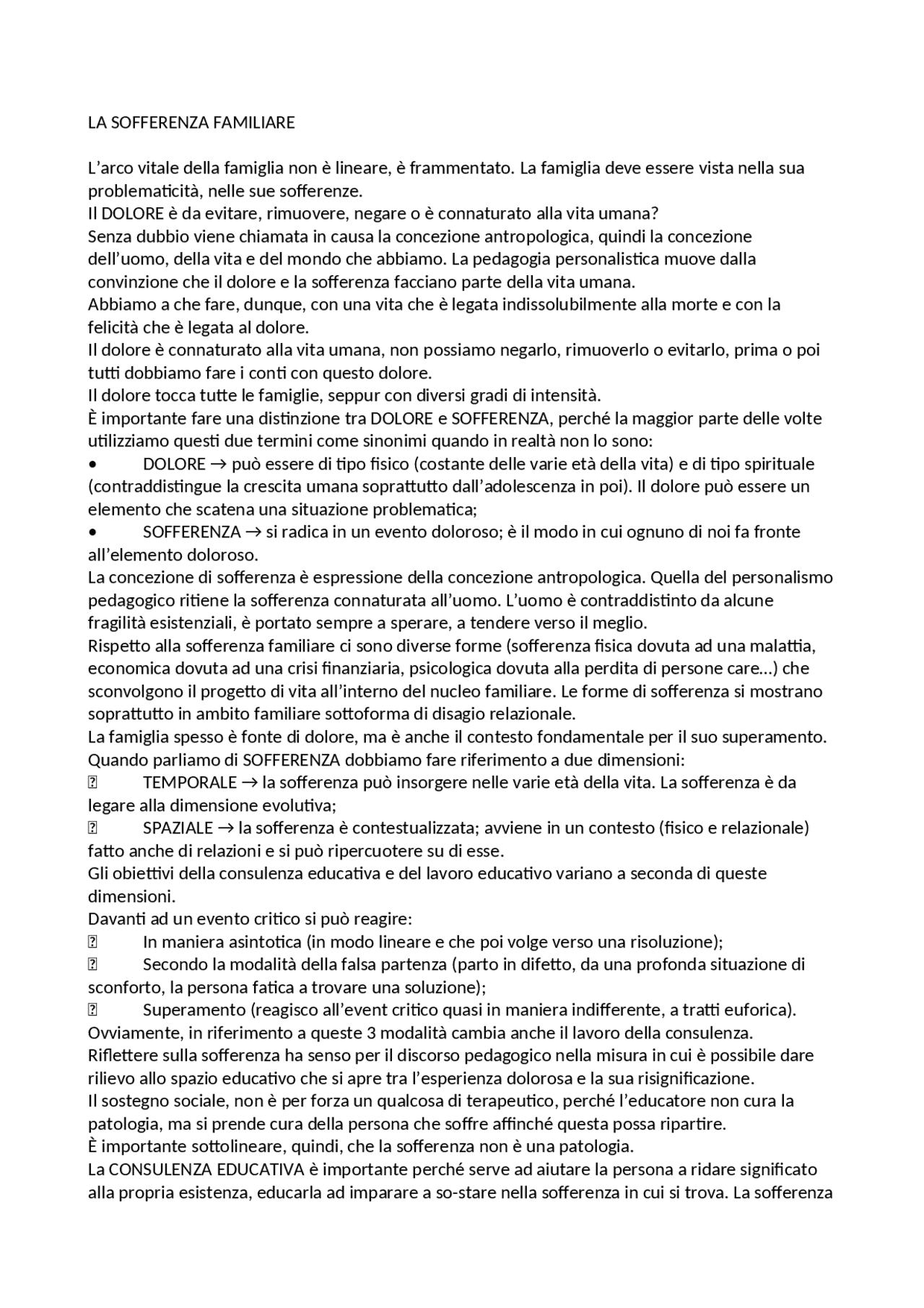Pedagogia Della Famiglia Docsity
