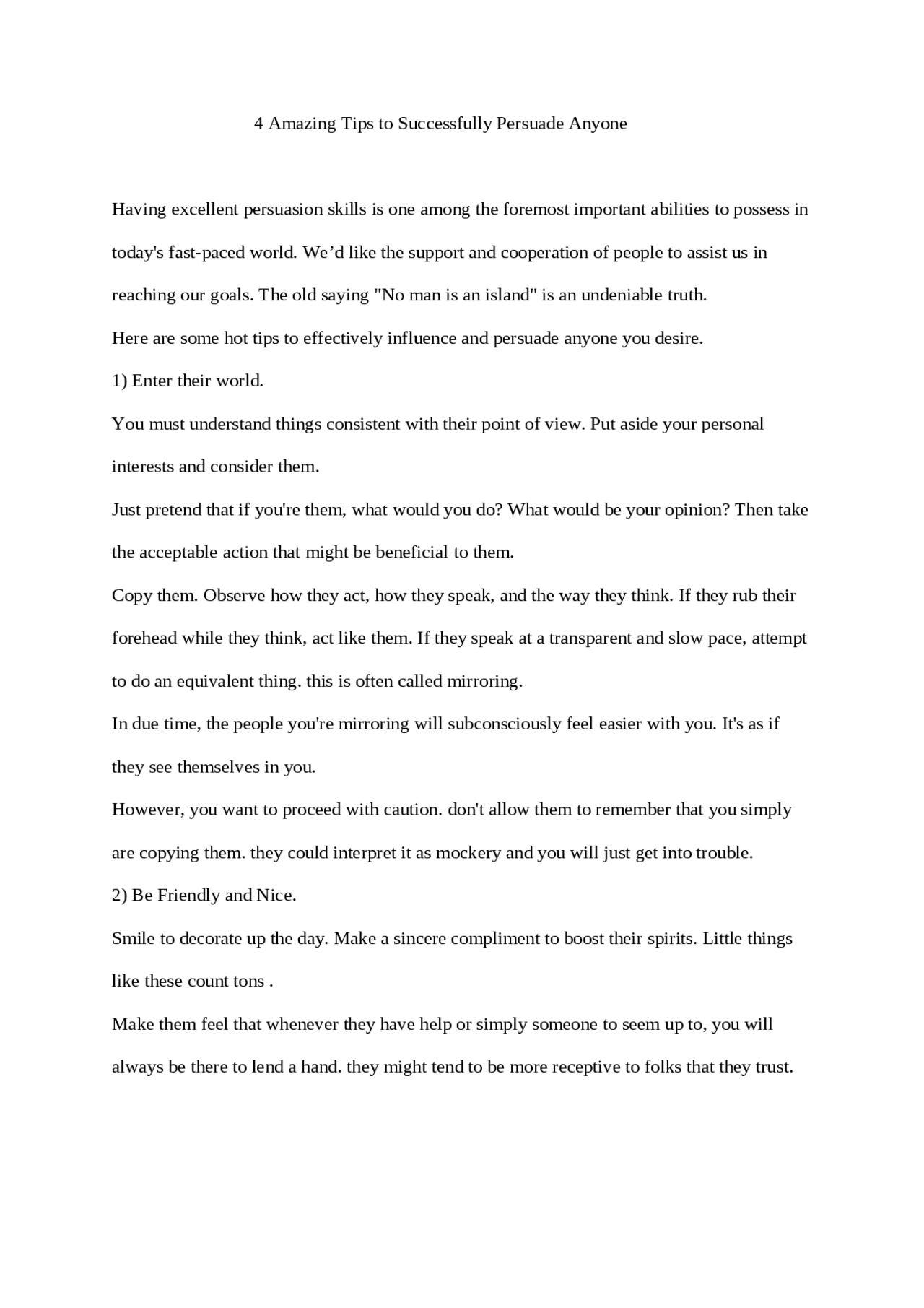 4 Amazing Tips to Successfully Persuade Anyone | Essays (university ...