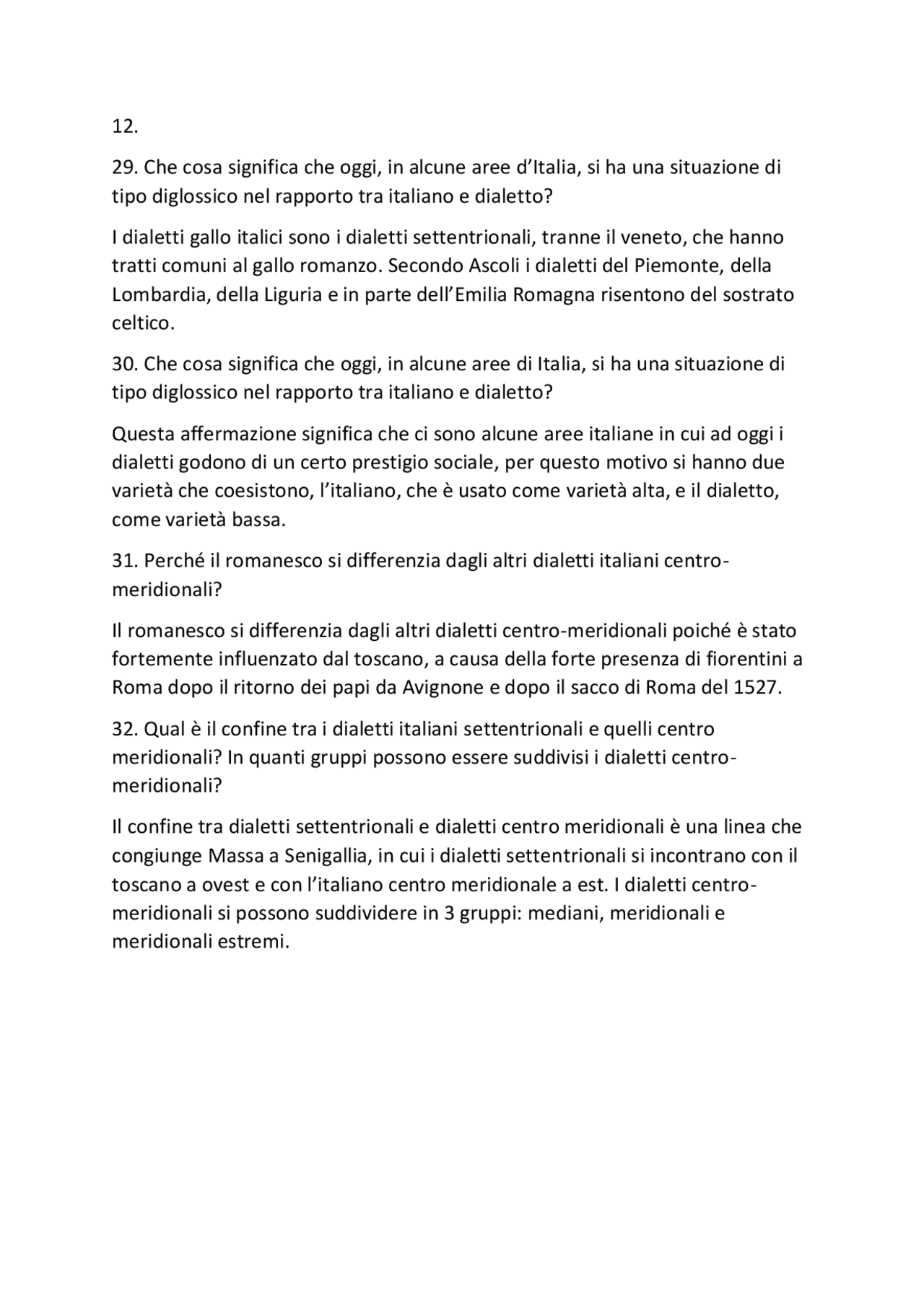 Risposte Aperte Filologia Romanza 1 2 Docsity