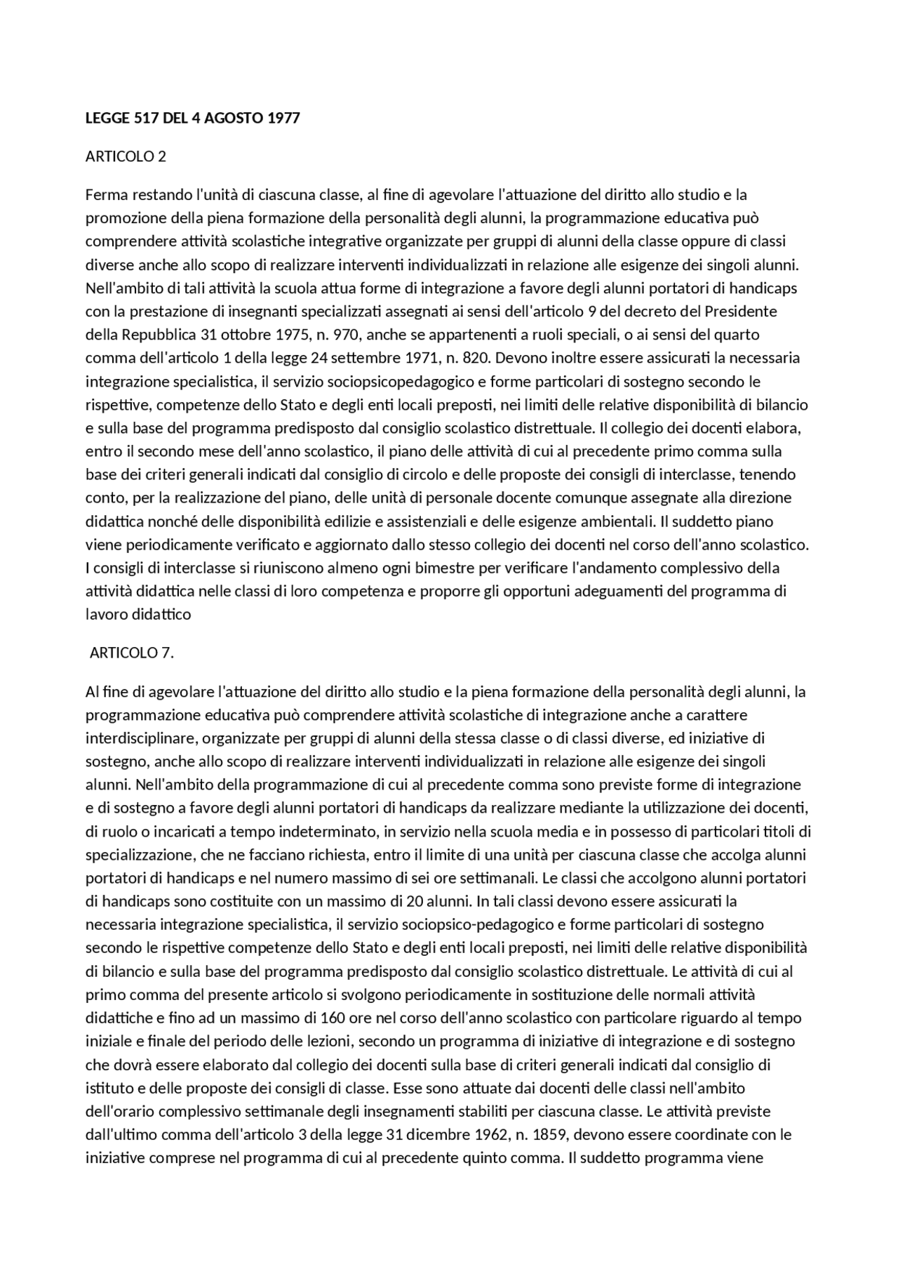 Leggi Inclusivita Scolastica Docsity