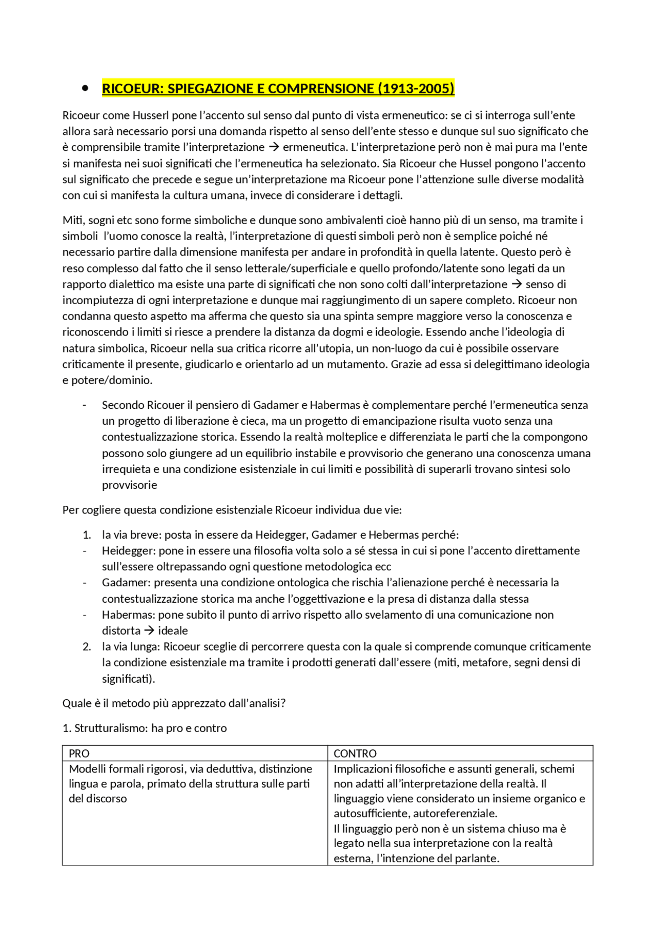 Riassunti Schemi Note Generali Docsity