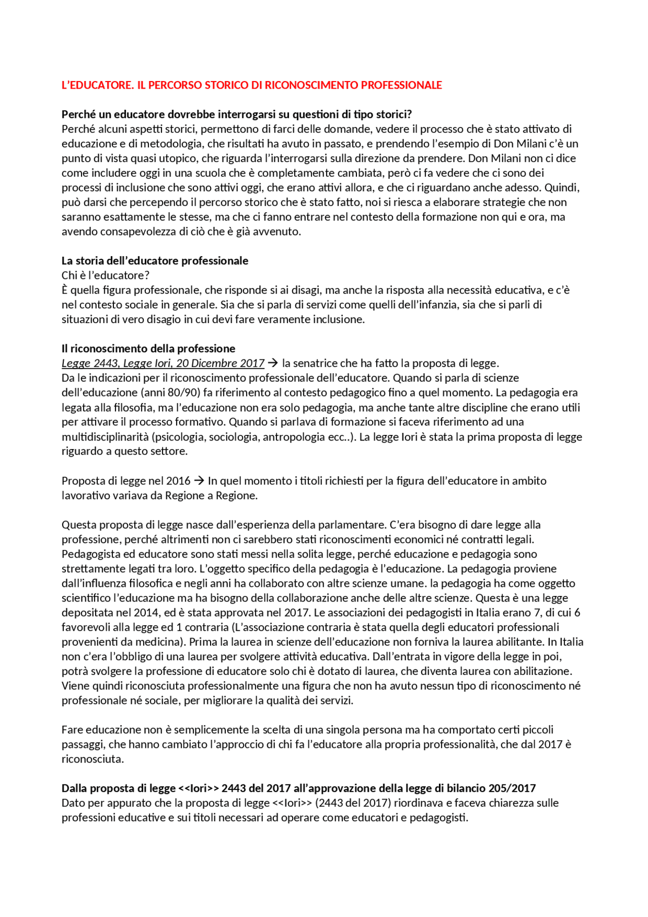 Storia Dei Processi Formativi Docsity