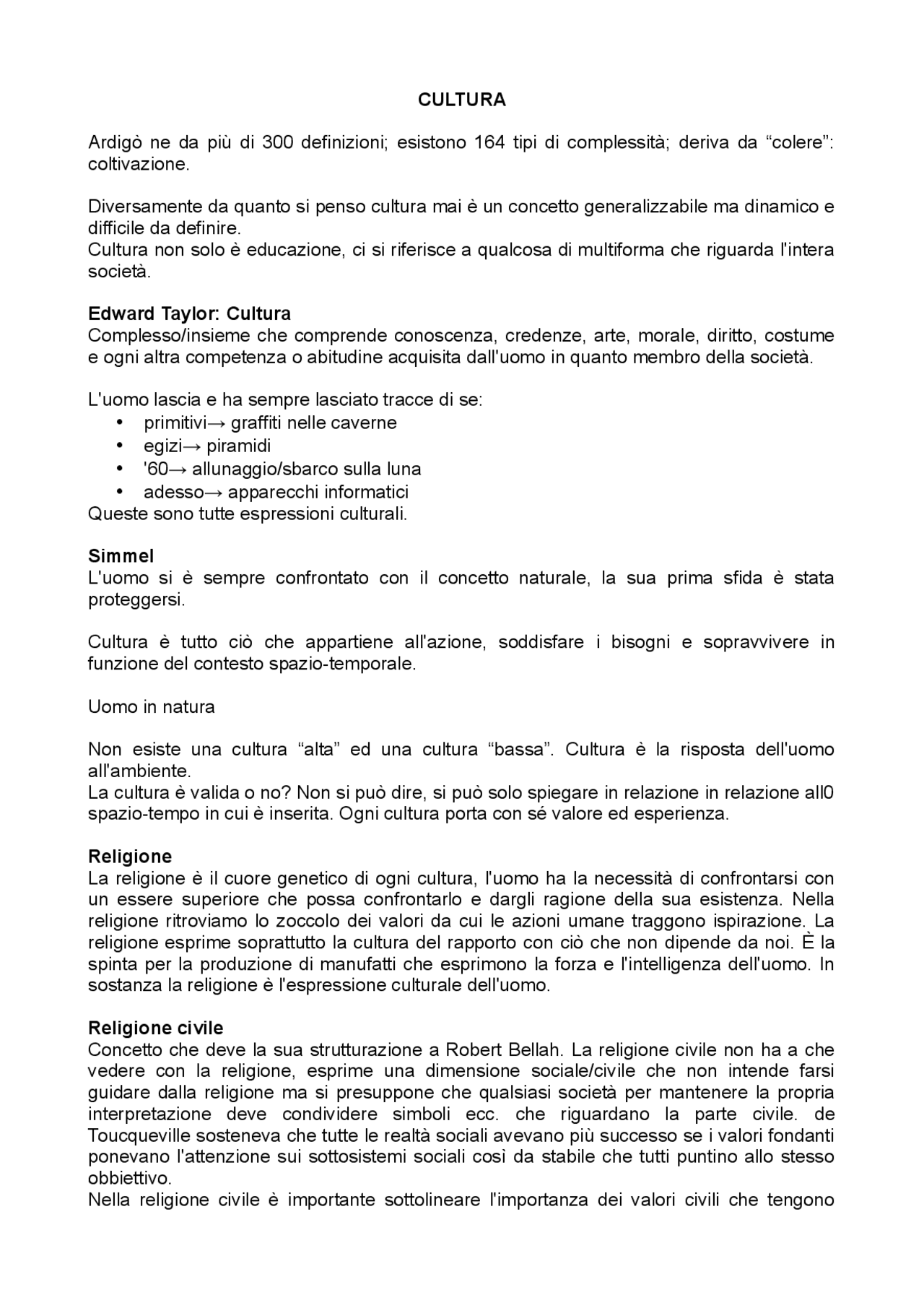 Appunti Sociologia Generale Docsity