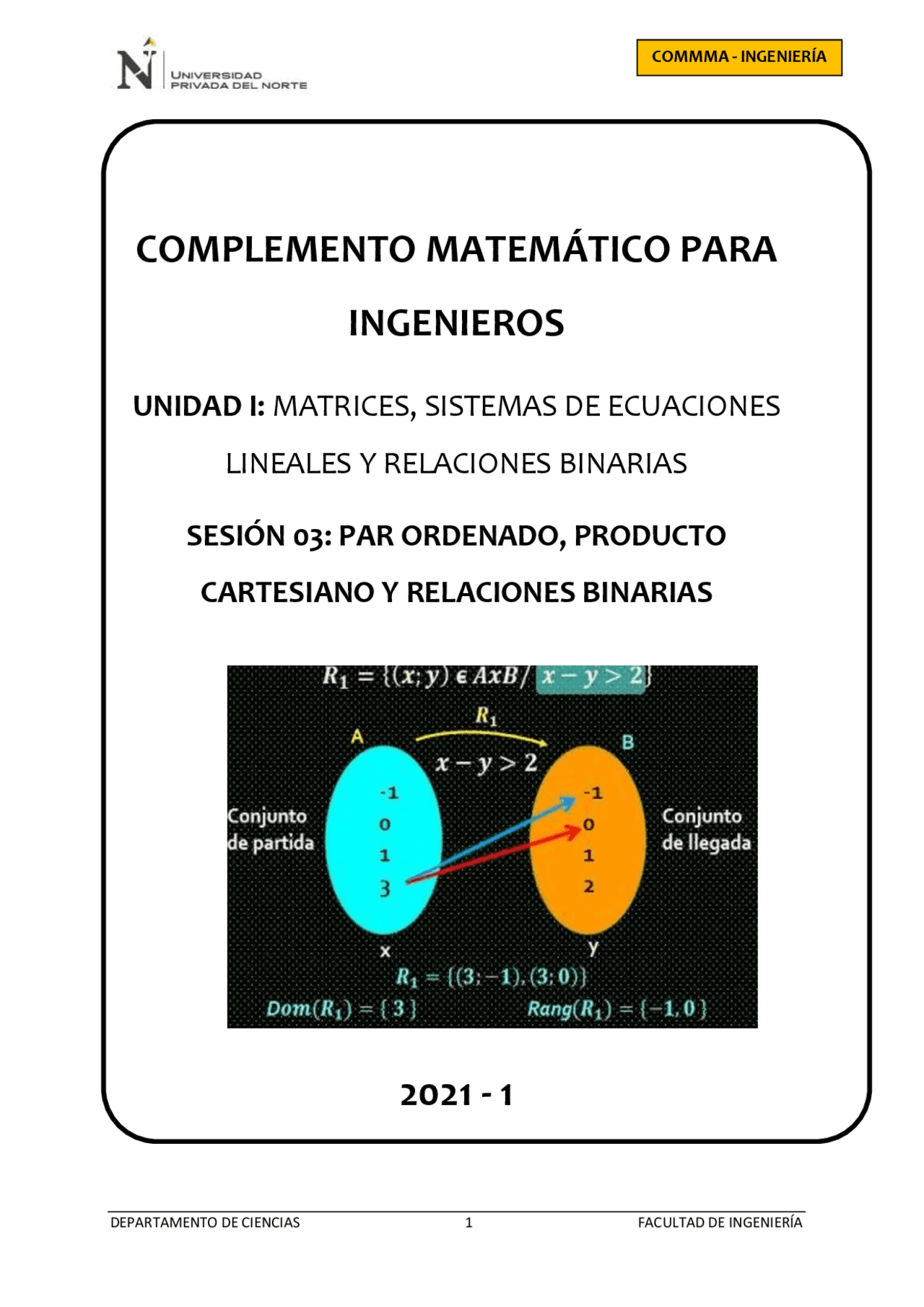 COMPLEMENTO MATEMÁTICO PARA INGENIEROS UNIDAD I MATRICES - Docsity