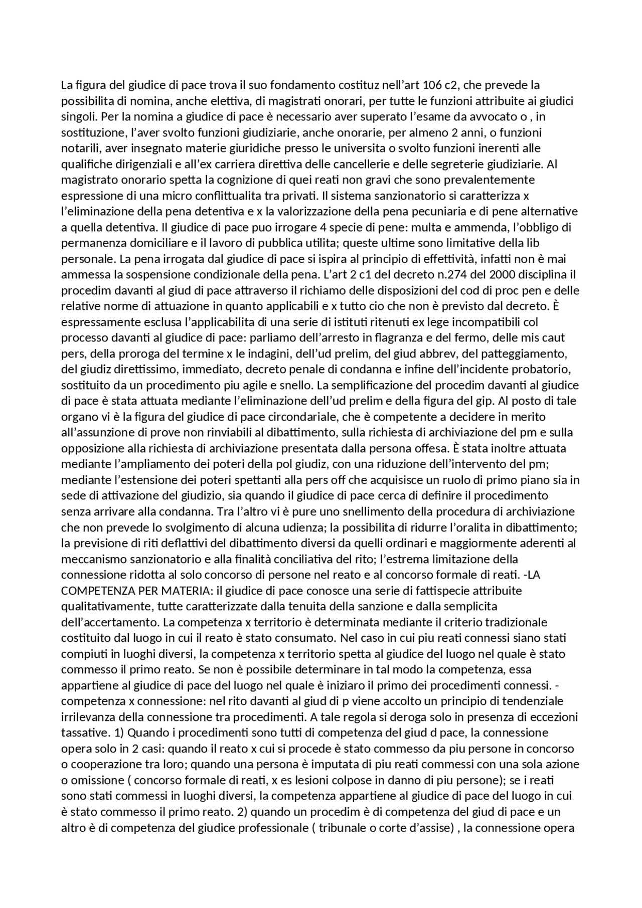 Giudice Di Pace Procedimento Docsity