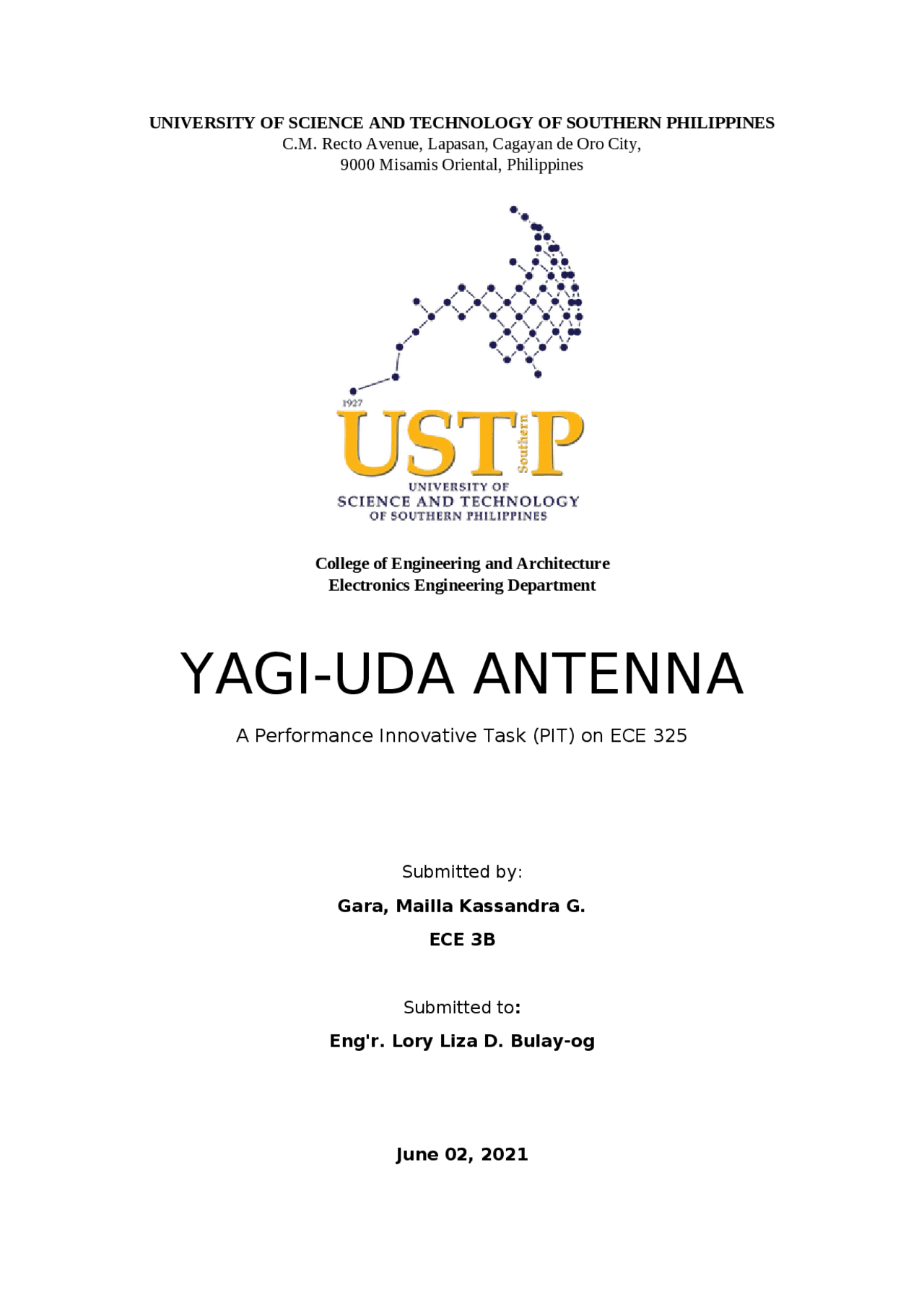 Yagi Uda Antenna Assembly Docsity