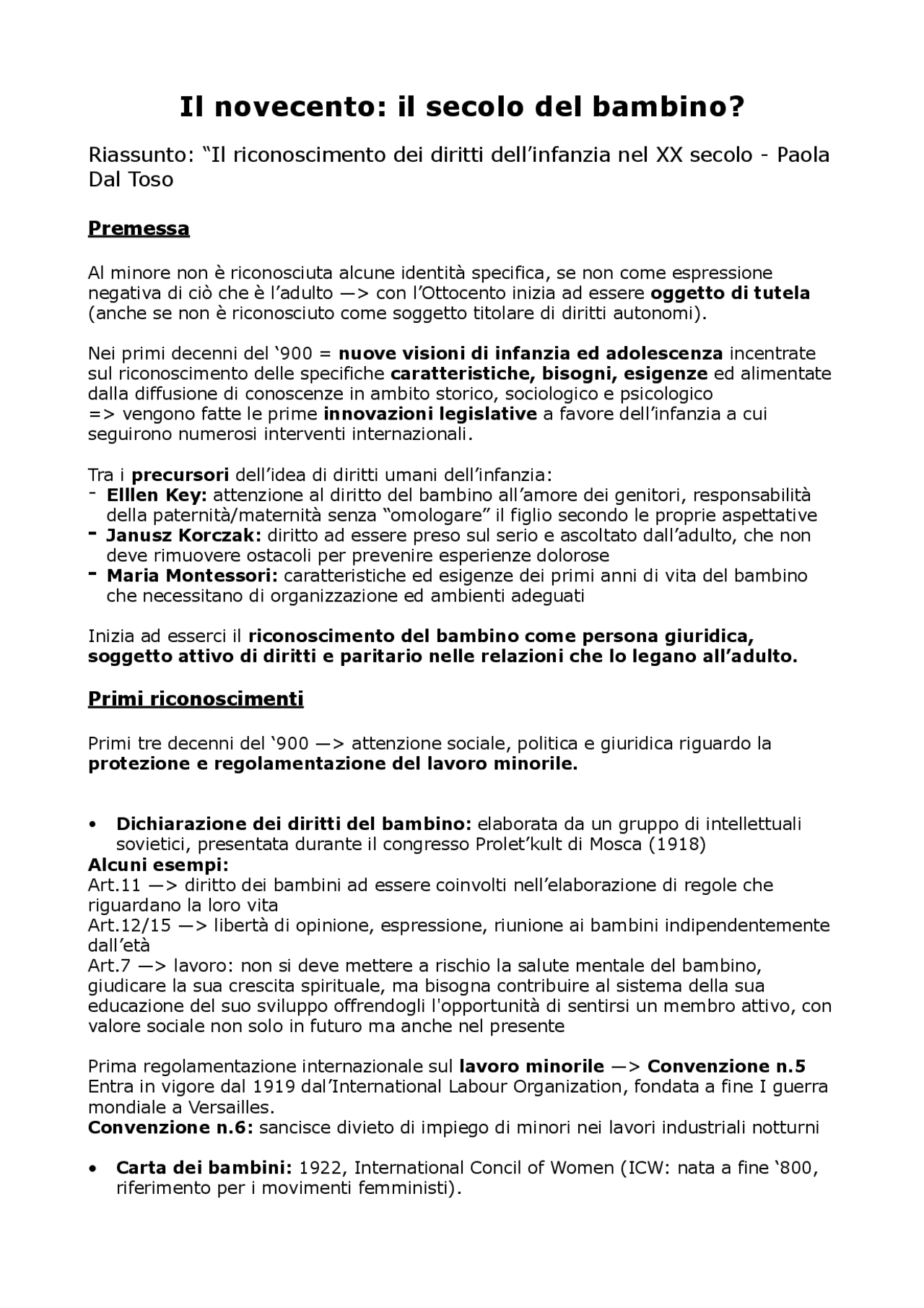Riassunto Saggio Dal Toso Docsity