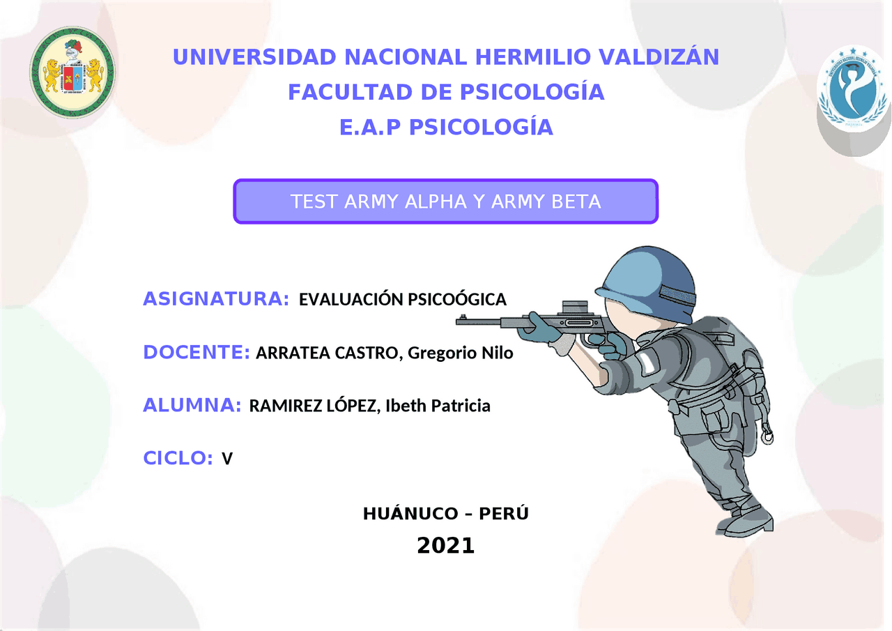 Army alpha y Army Beta - Docsity