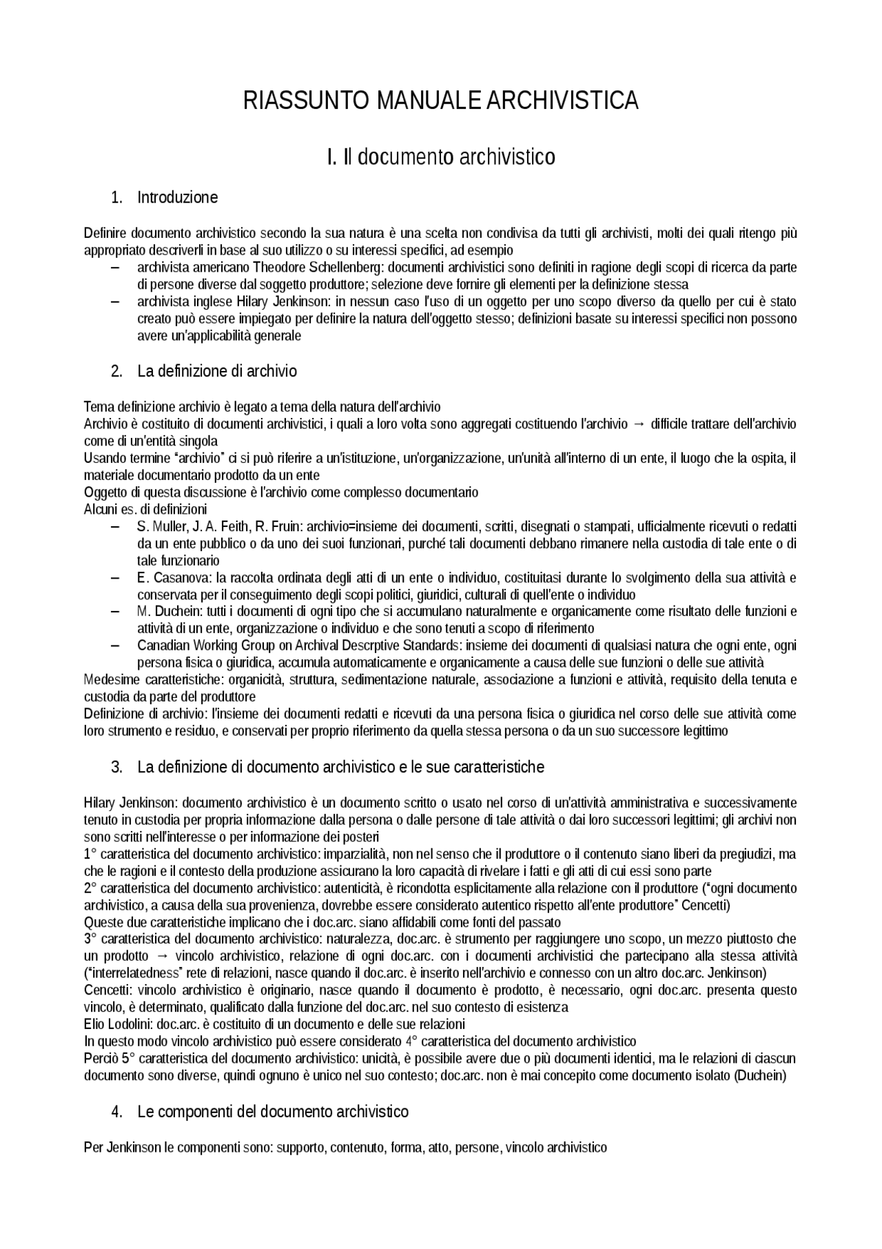 Riassunto Archivistica Giuva Guercio Parti 1 6 Docsity