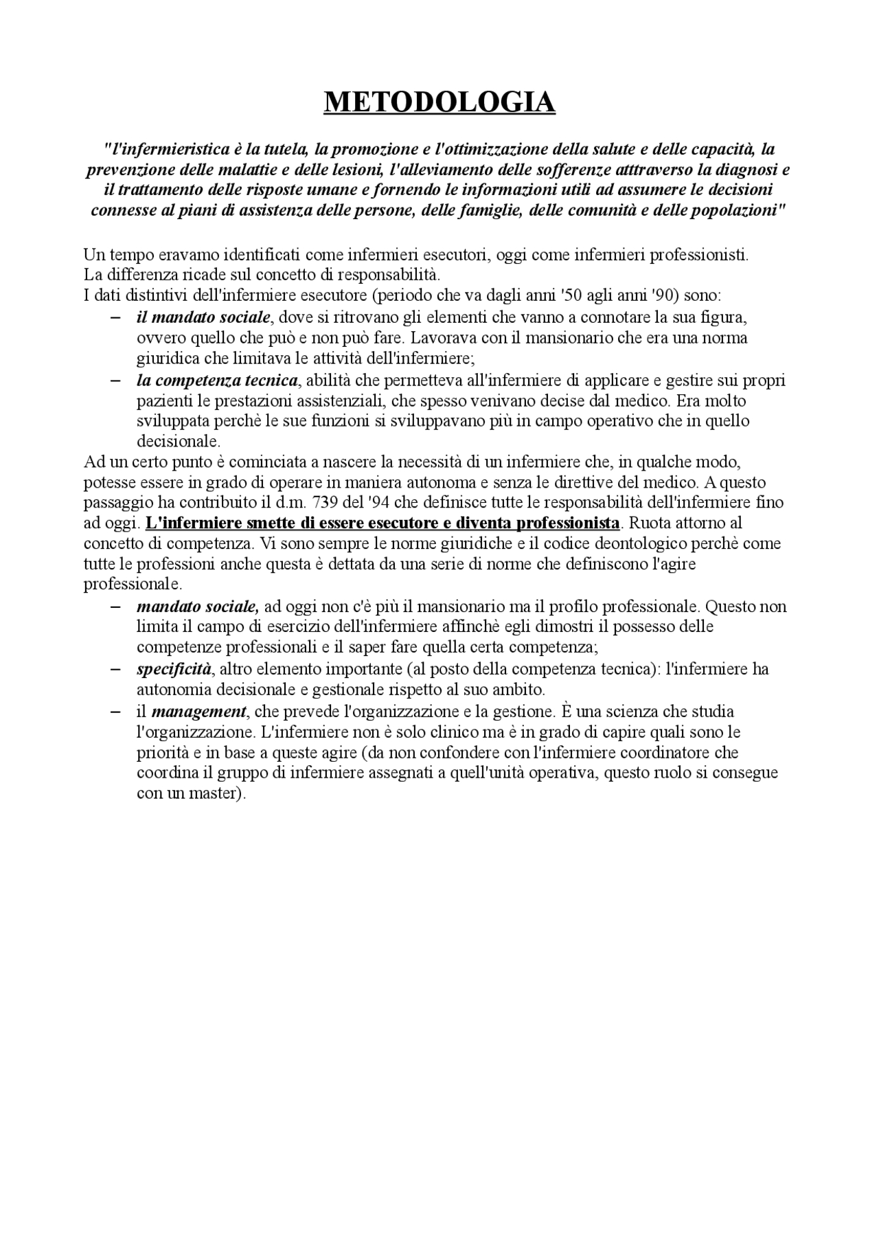 Appunti Esame Metodologia Docsity