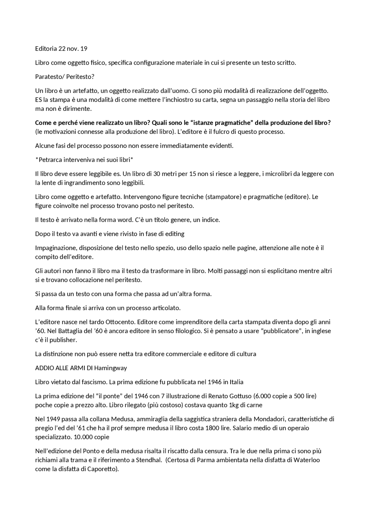 Dispense Spiegazione Libro Per Editoria Docsity