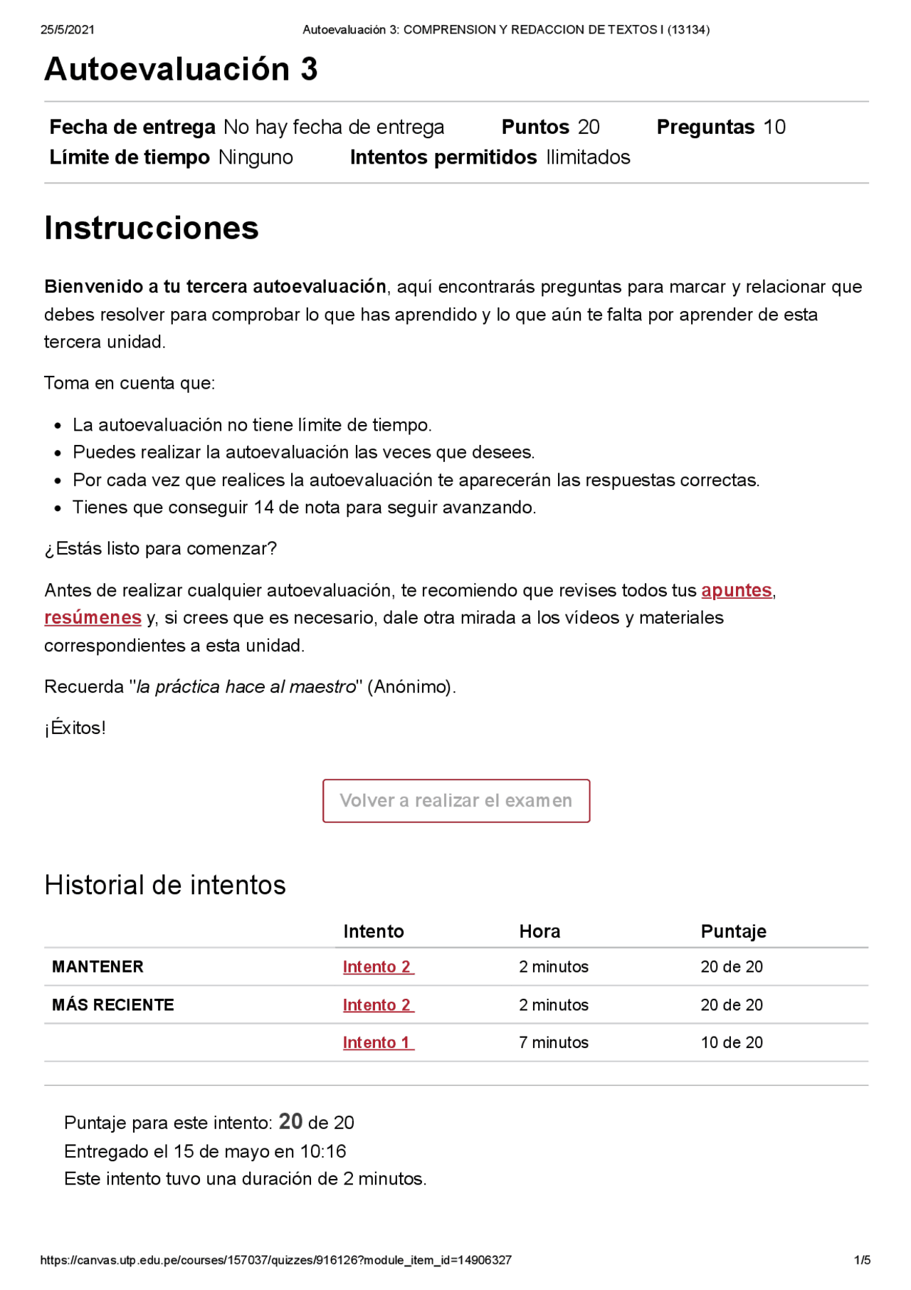 Autoevaluación 3 Comprension Y Redaccion De Textos I 13134