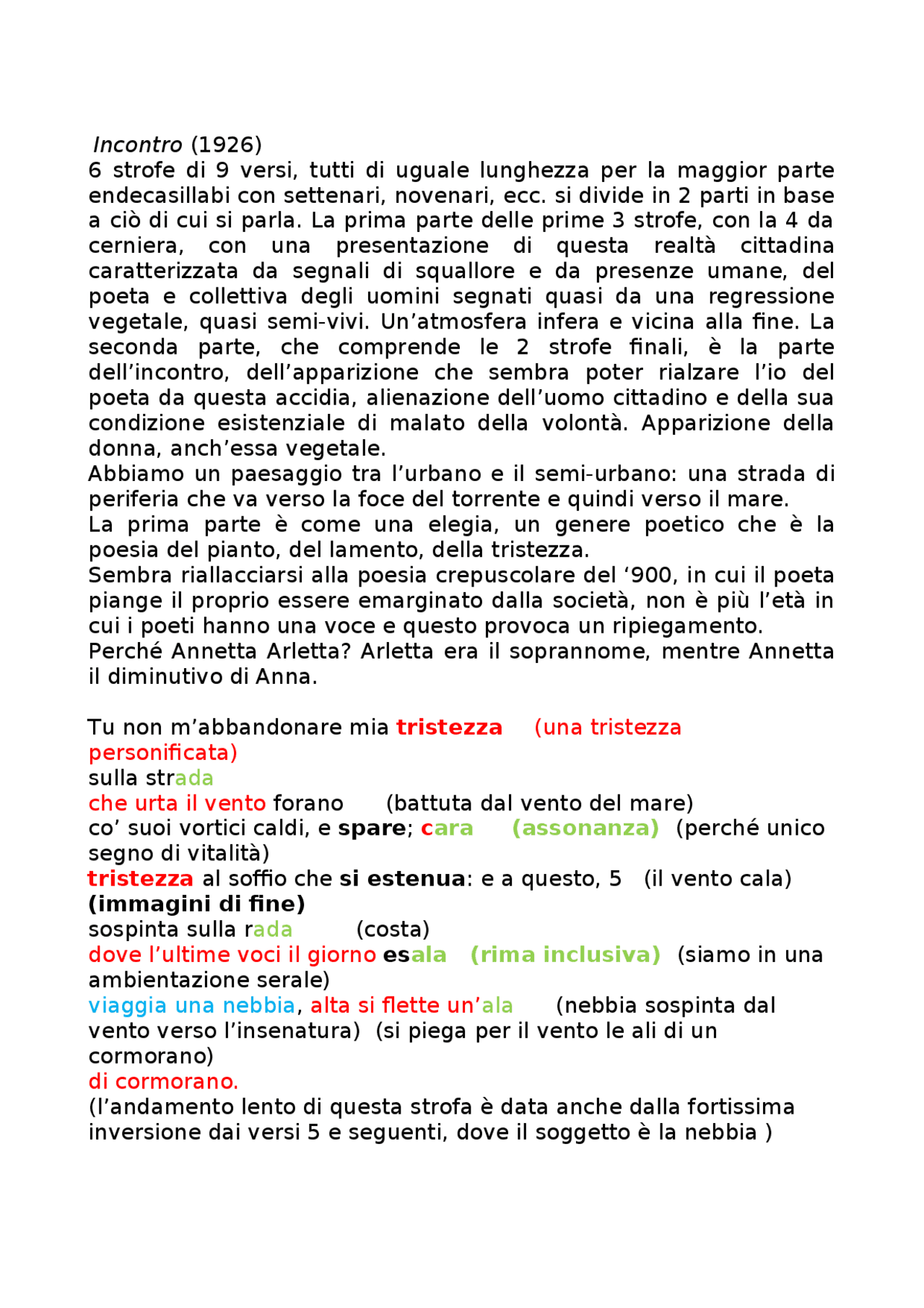 Incontro Di Montale Profssa Girardi Anno 2020 2021 Docsity