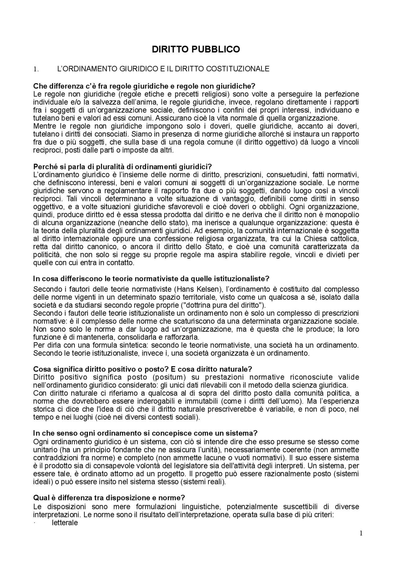 Domande Diritto Pubblico Docsity