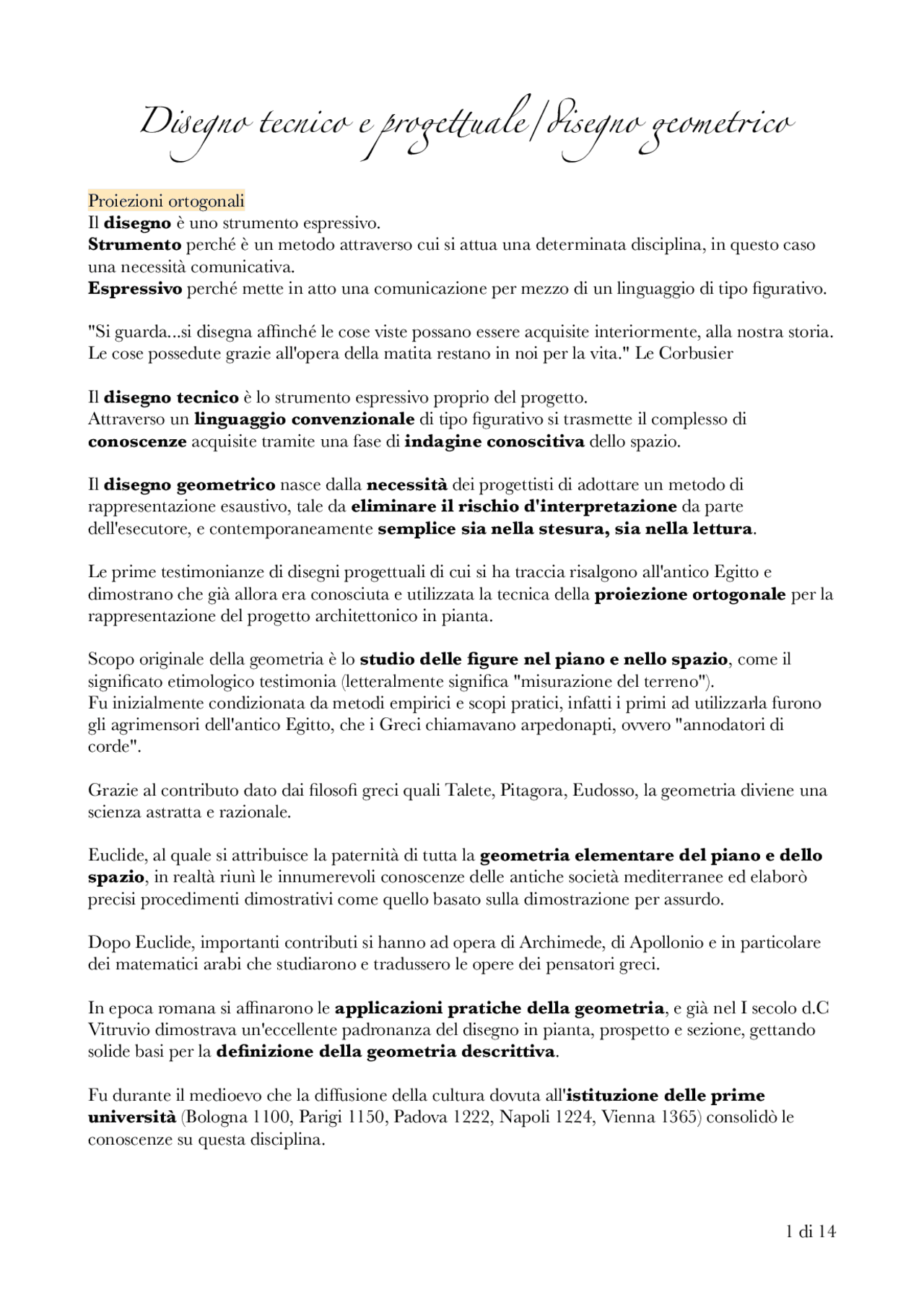 Appunti Disegno Geometrico Docsity