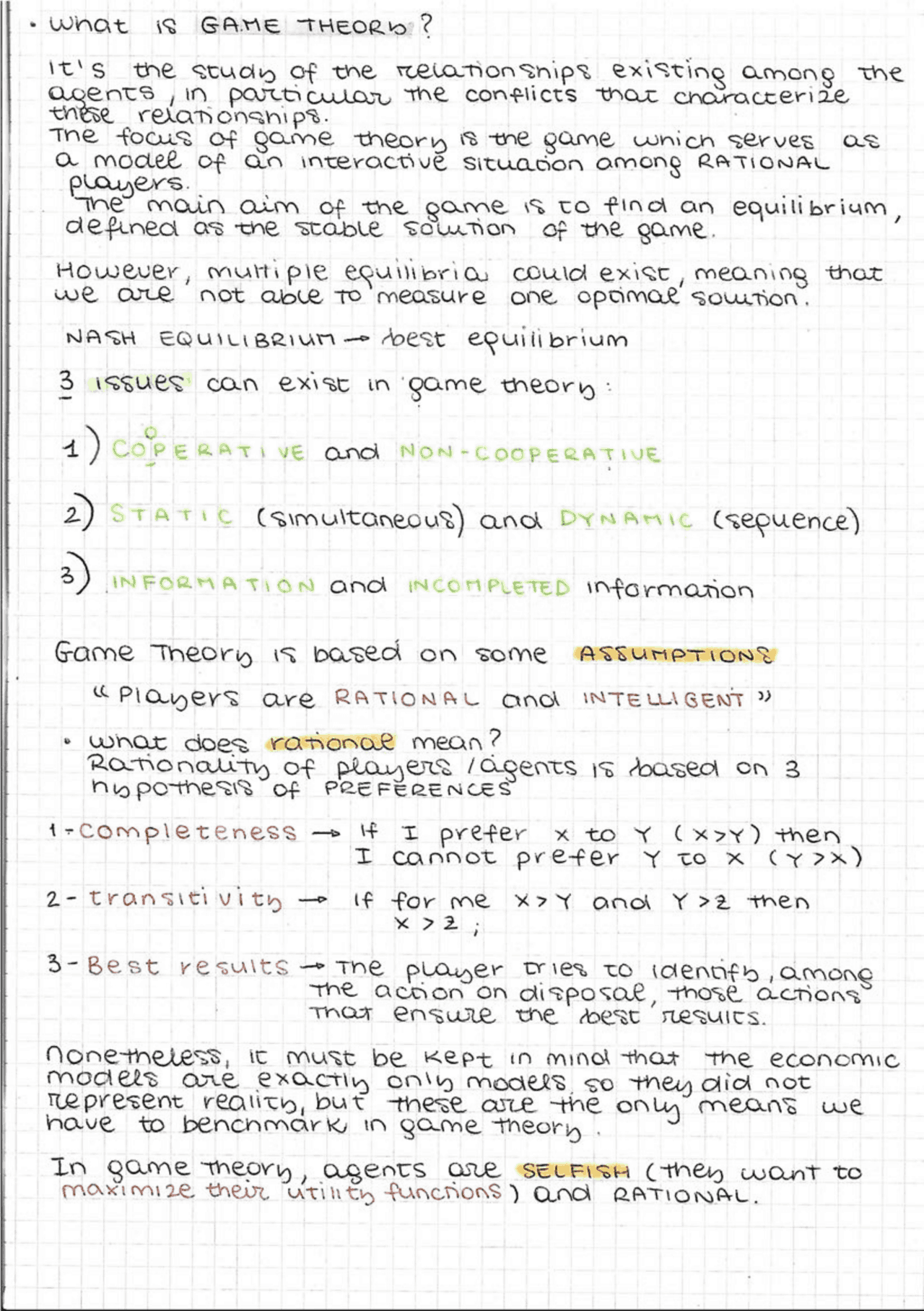 Sbobine Game theory (in inglese) - Docsity