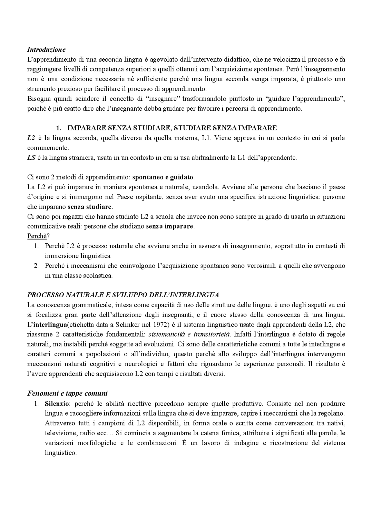 INPUT, OUTPUT E INTERAZIONE. Riassunto - Docsity