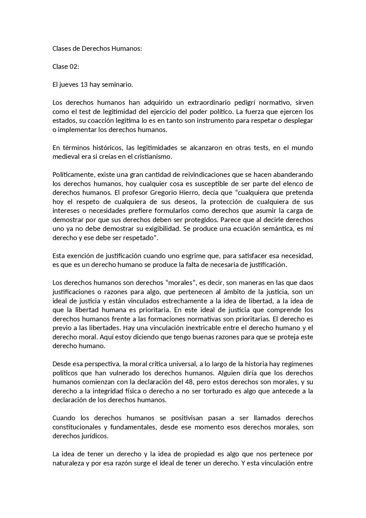 Resúmenes De Derechos Humanos Docsity
