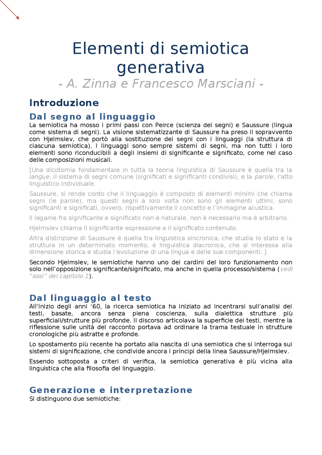 Sintesi Scienze Semiotiche Del Testo E Dei Linguaggi Con Cervelli Docsity