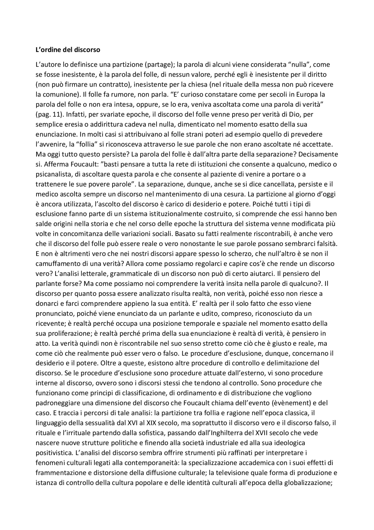 La parola e il potere - Docsity