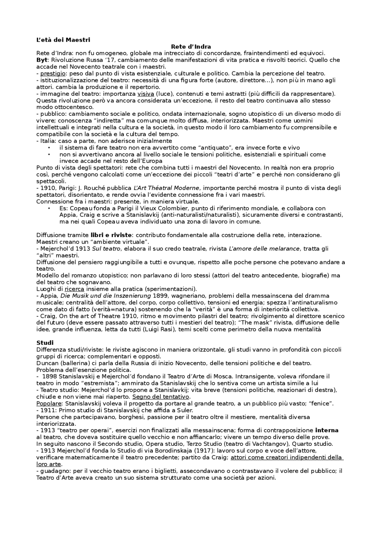 Storia Della Regia Teatrale Docsity