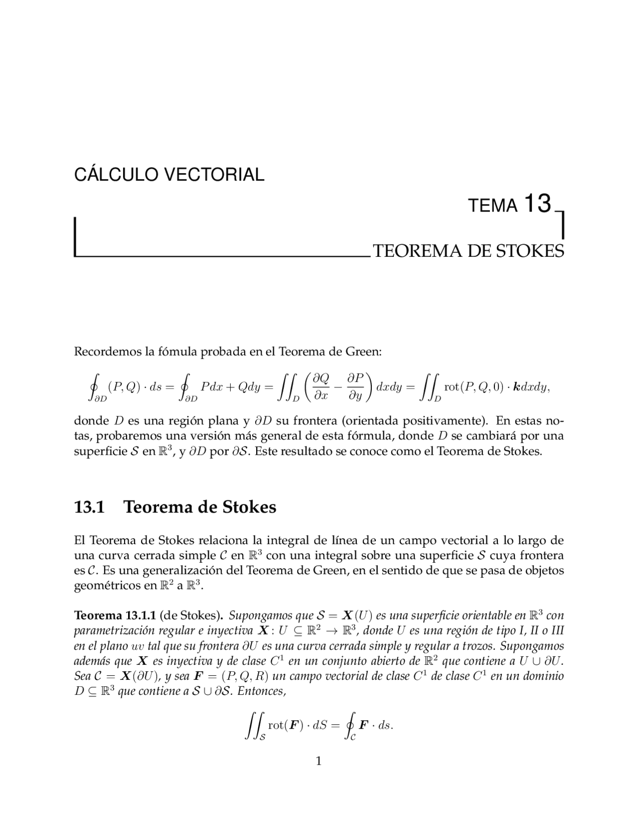 Teorema De Stokes Demostracion Docsity