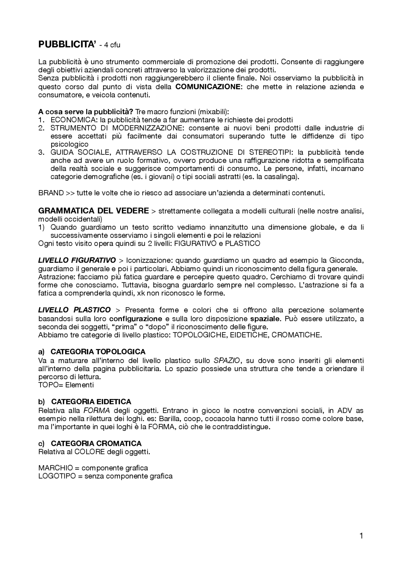 Storia E Linguaggi Della Pubblicità Docsity