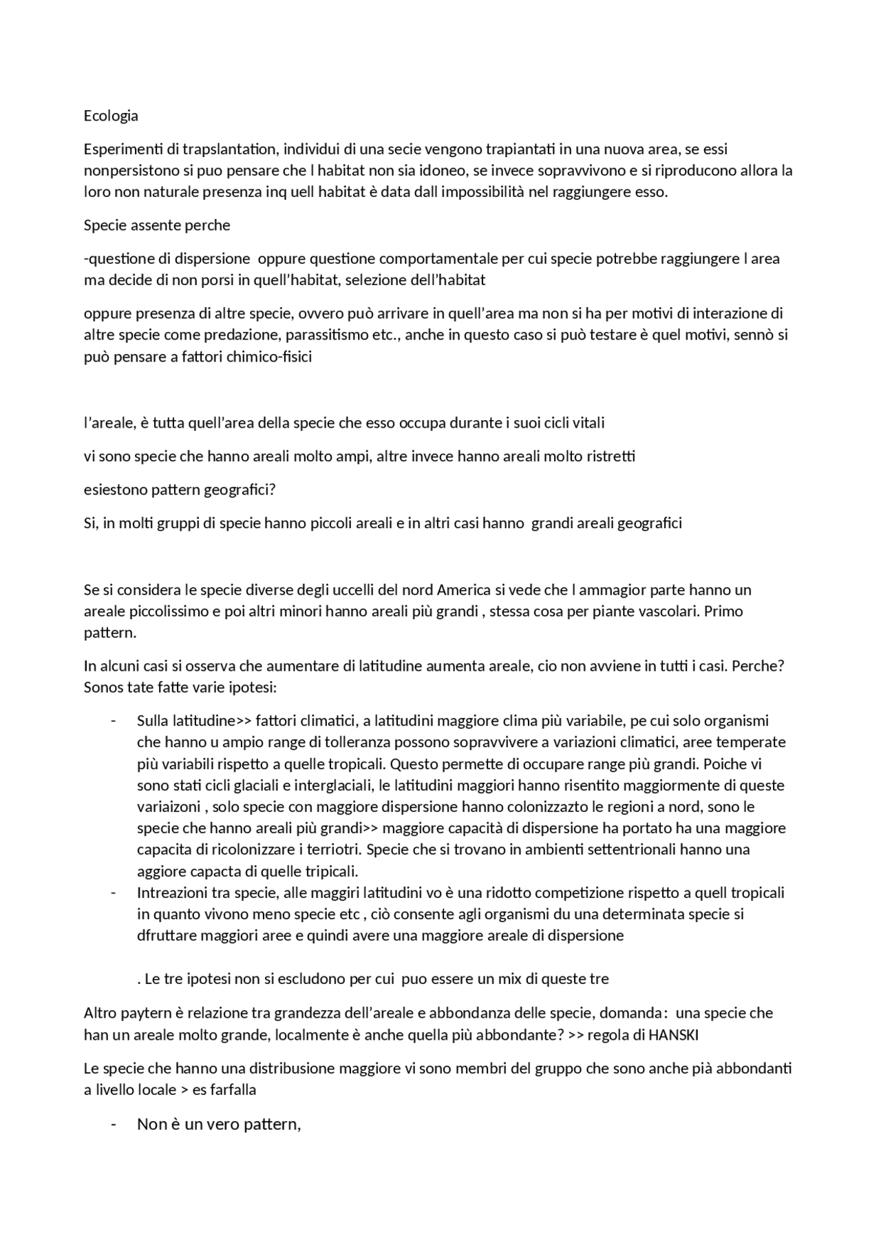 Programma Di Ecologia Docsity