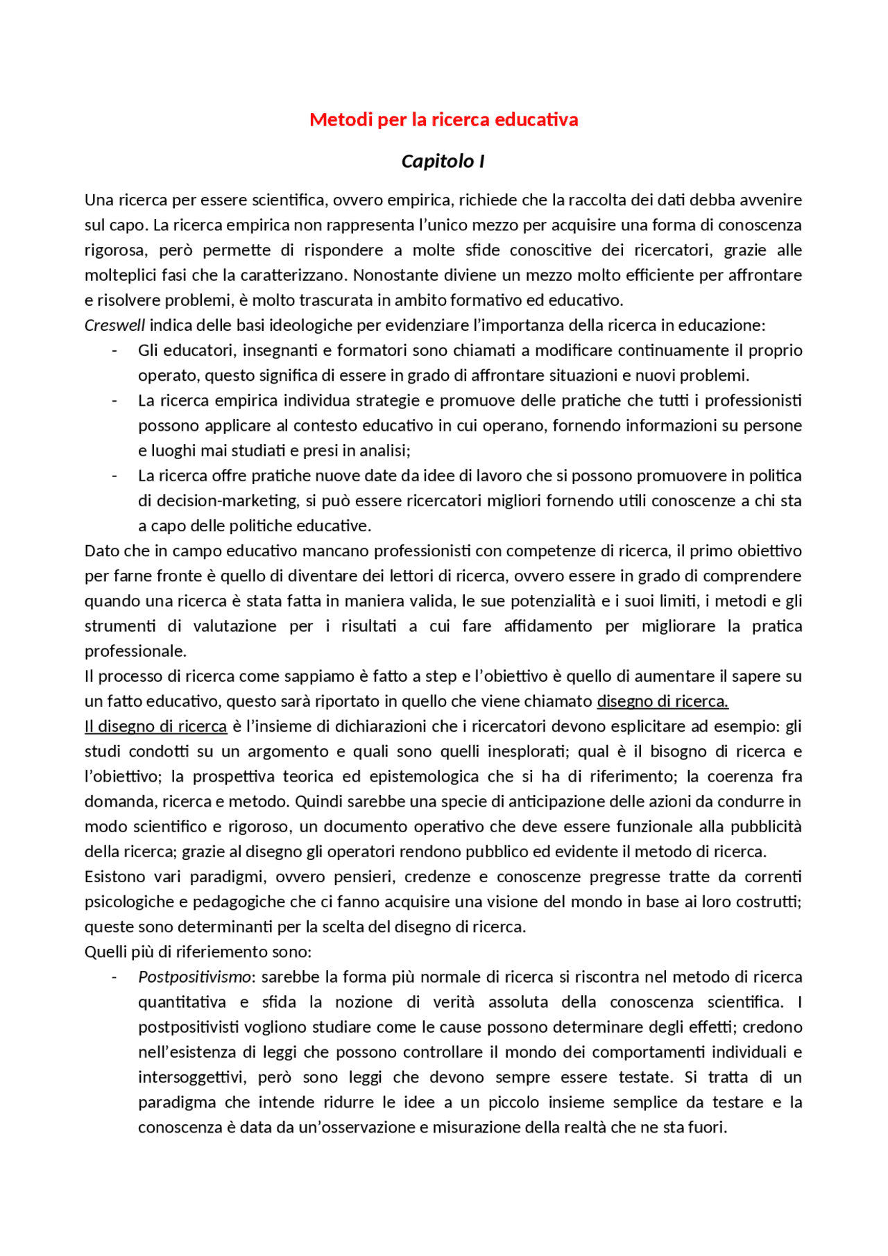 Riassunto Libro Dalla Progettazione Alla Valutazione Docsity