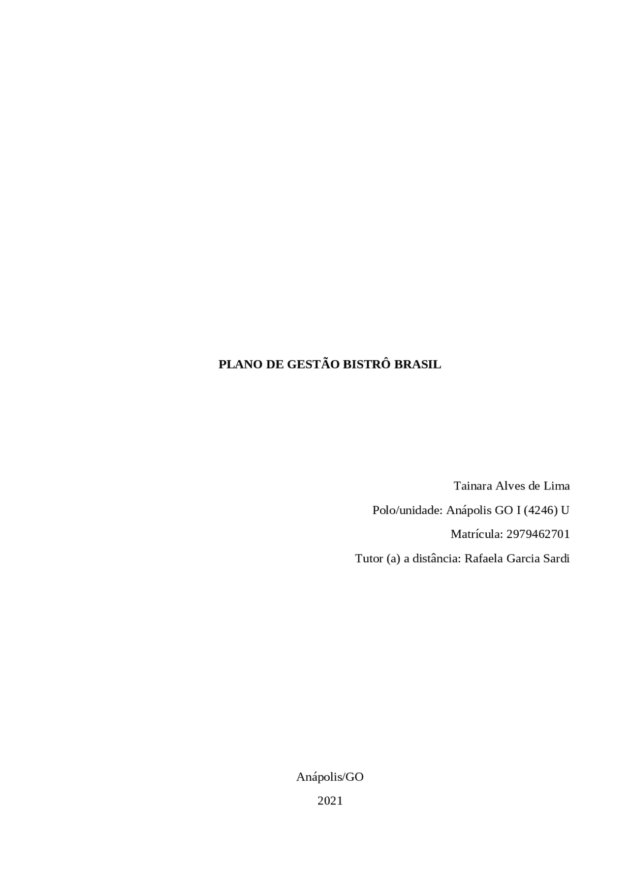 Plano De Gestão Empresarial Docsity