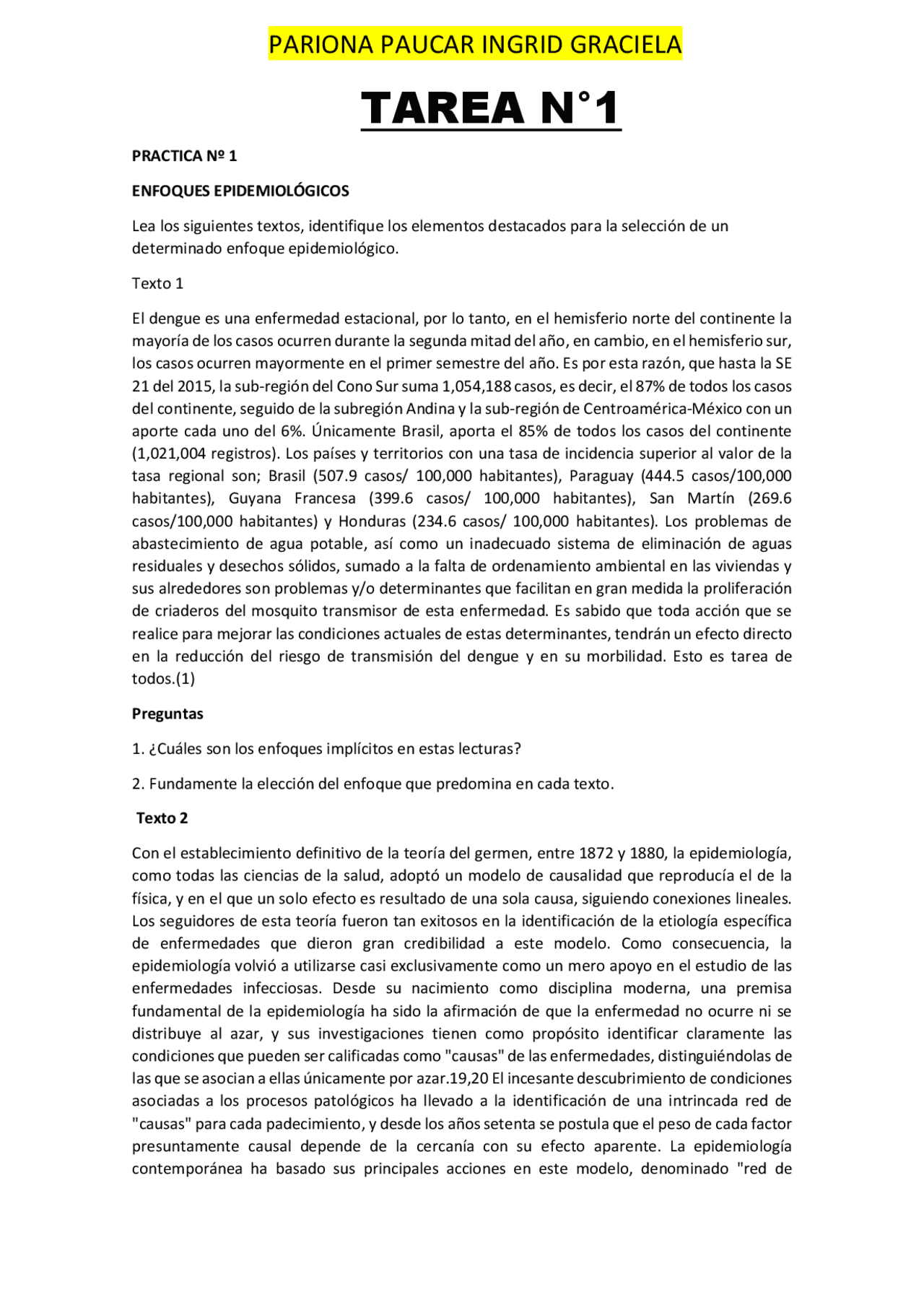 Epidemiologia Practica N°1 Docsity