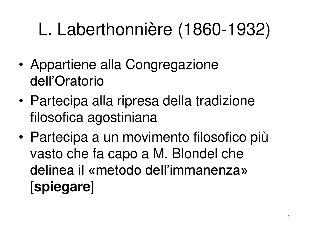 Power Point Per Esame Laberthonniere Docsity
