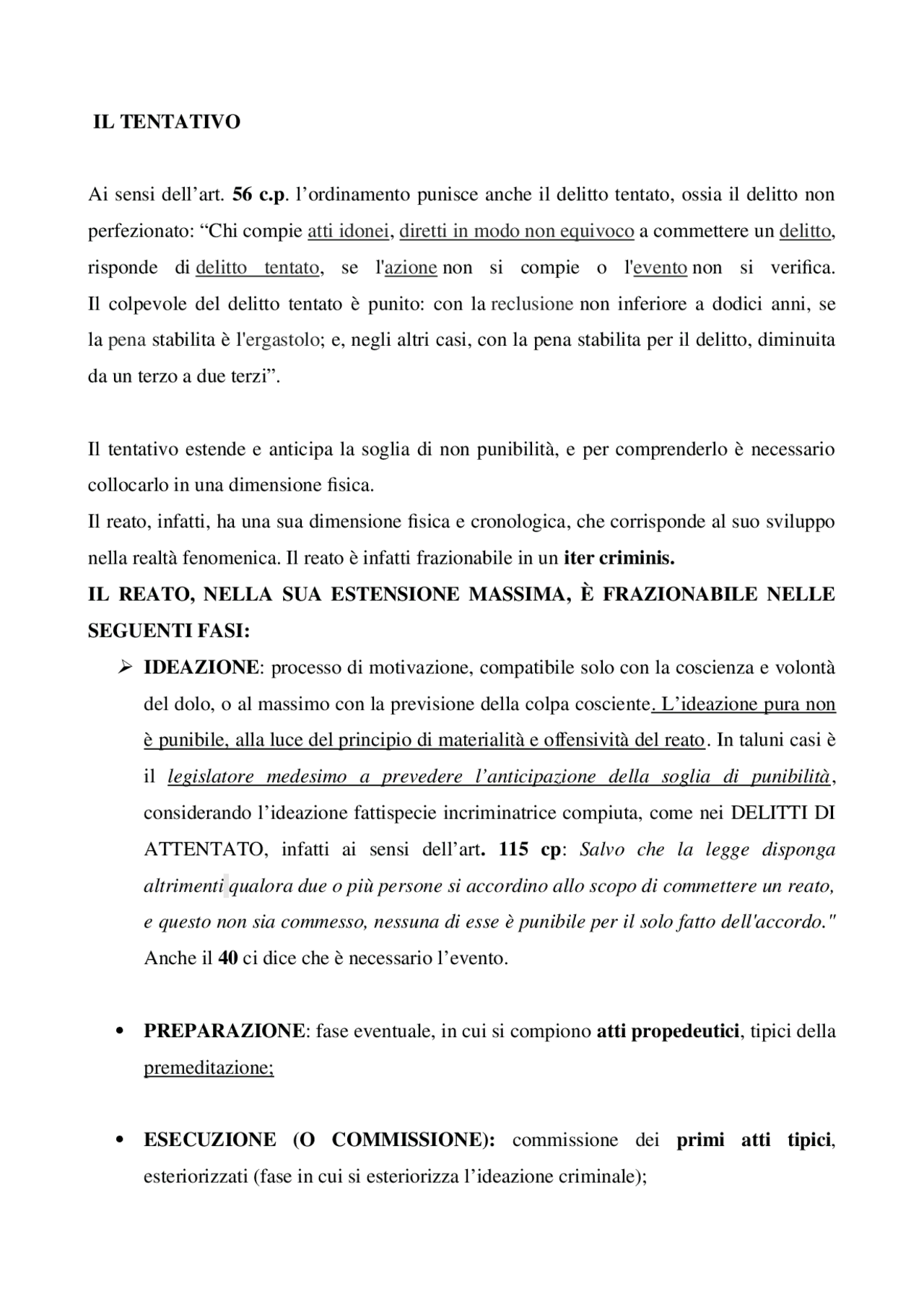 Il Tentativo In Diritto Penale Docsity