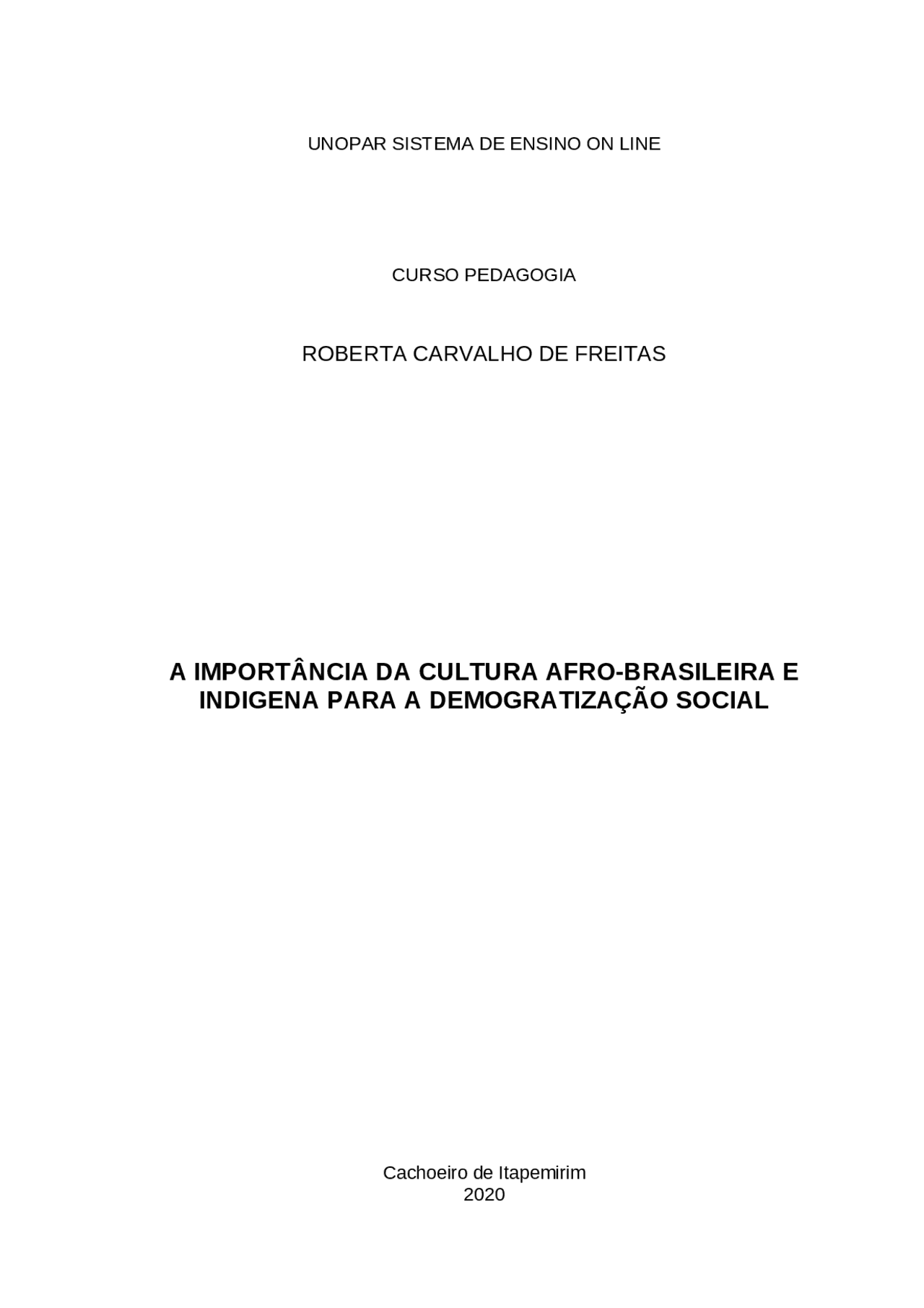 Cultura Afro Brasileira Docsity