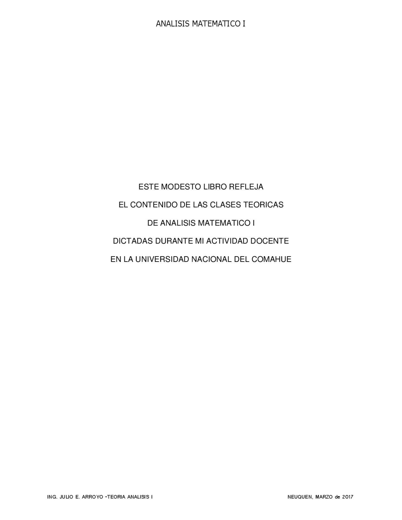 Analisis Matematico 1 Docsity