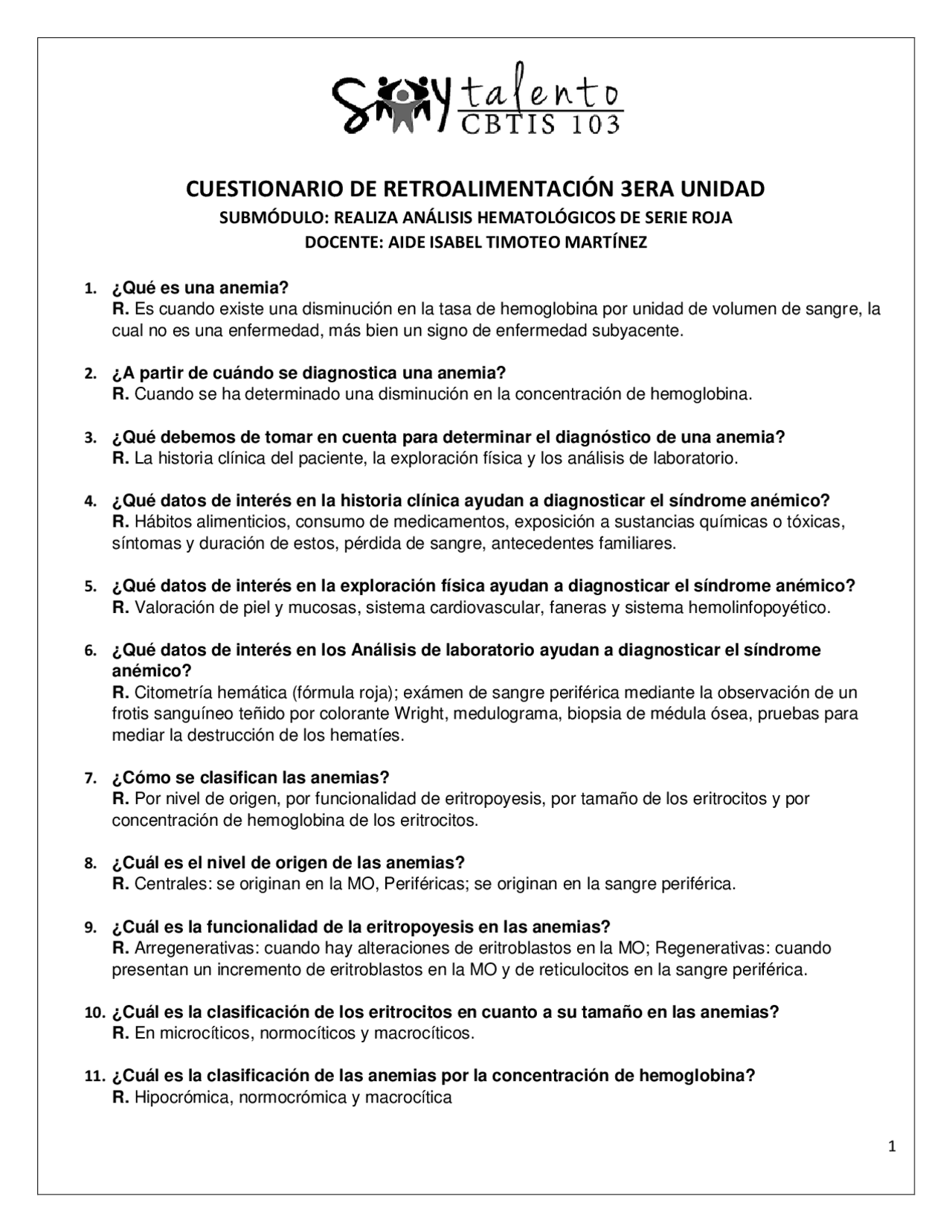 Cuestionario retroalimentacion - Docsity