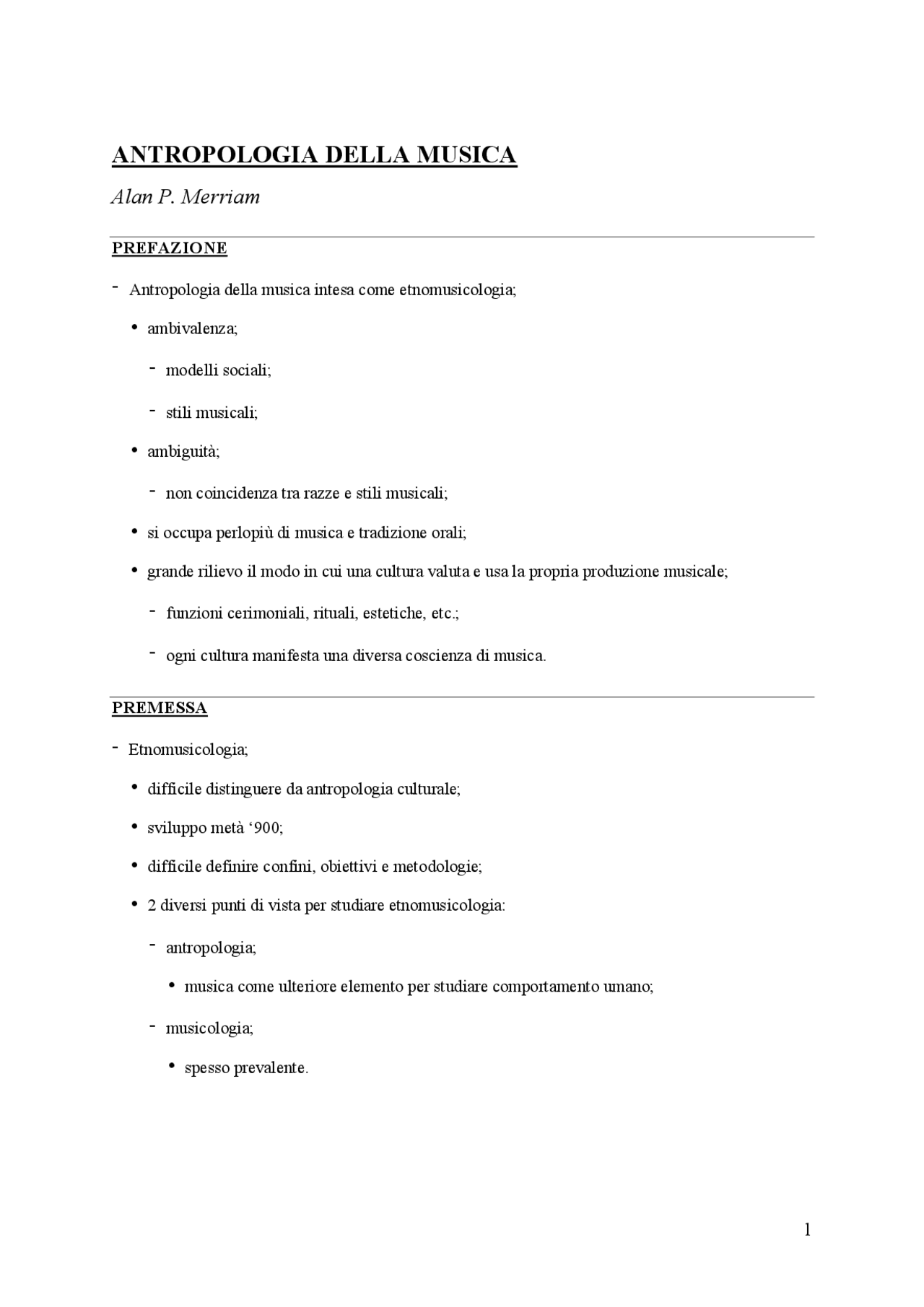 "Antropologia della Musica" di Alan P. Merriam - Docsity