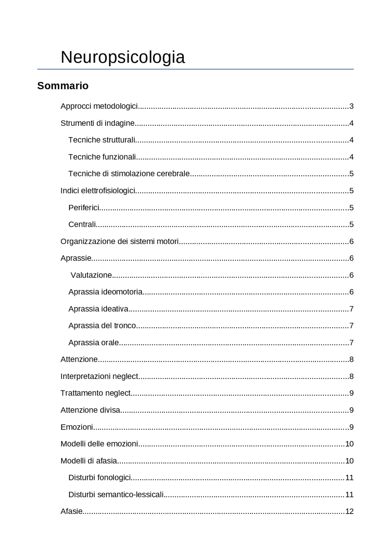 Riassunti Neuropsicologia Docsity