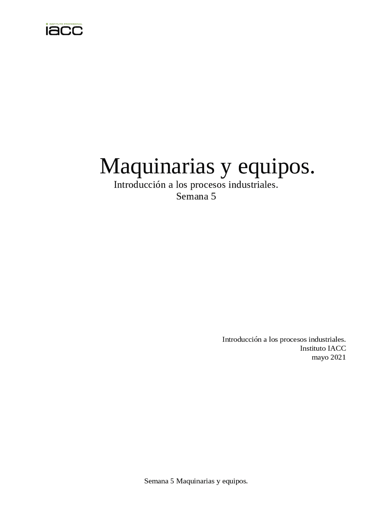 Semana 5 Control De Procesos Industriales Iacc Docsity