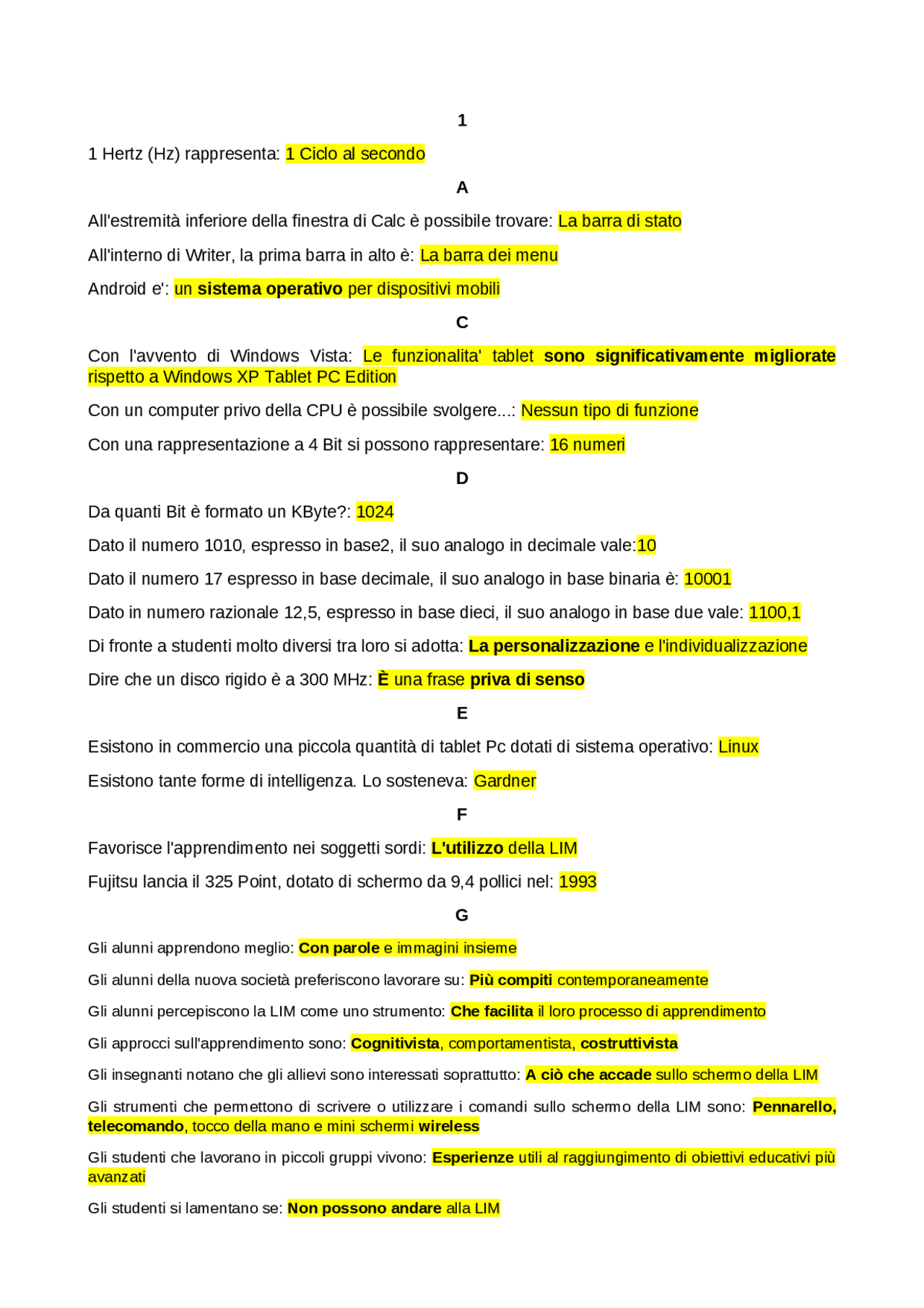 Banca Dati Informatica Docsity