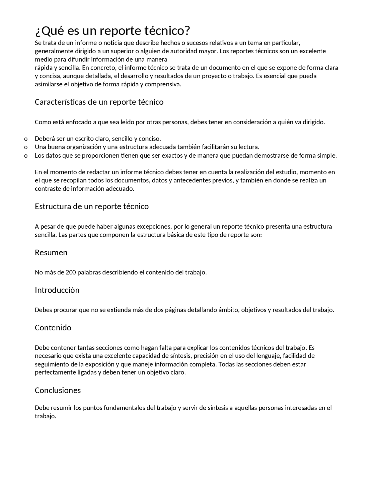 Como se elabora un reporte tecnico - Docsity