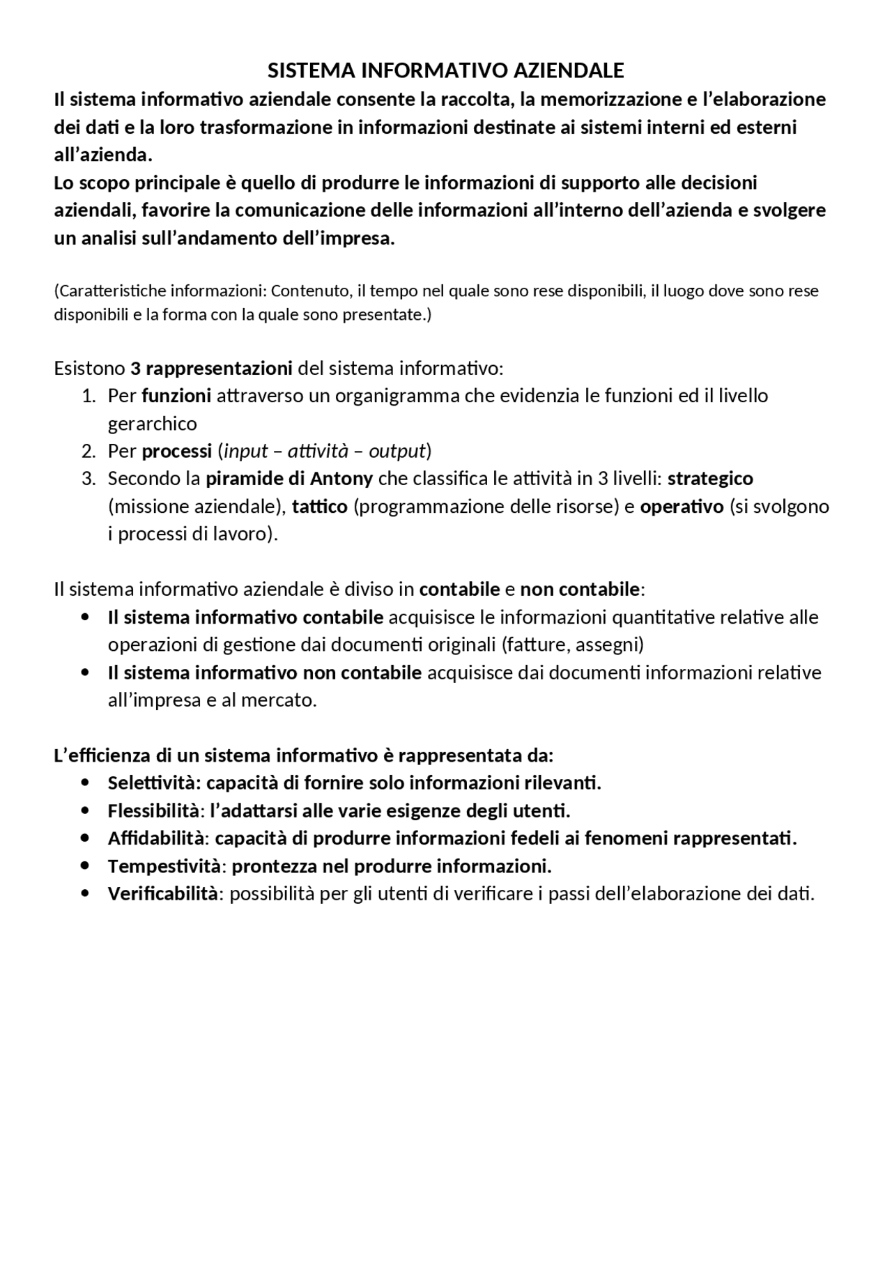 Sistema Informativo Aziendale Riassunto Di Informatica Docsity