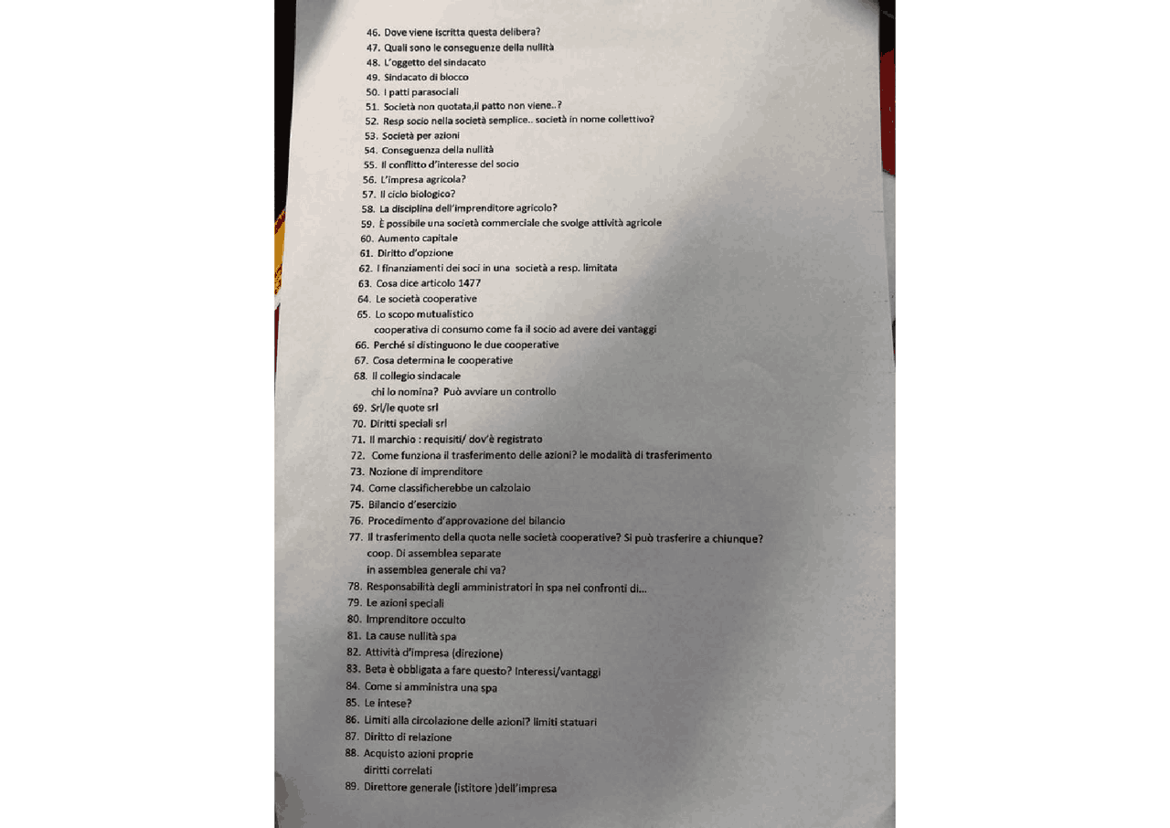Domande Esame Diritto Commerciale Docsity
