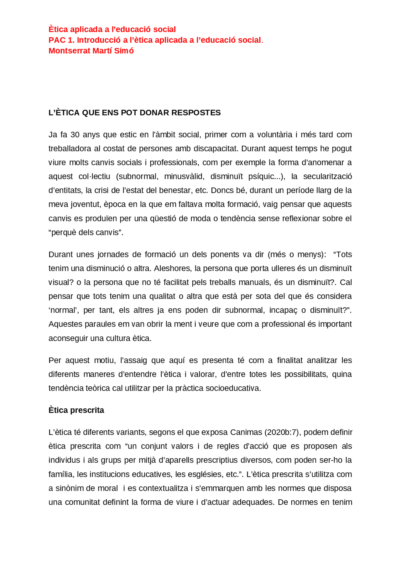 Ética Pac 1 Nota B Docsity