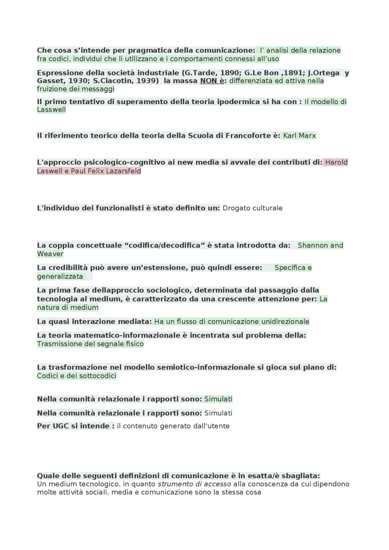 Test Completo Di Teorie E Tecniche Della Ricerca Sociale Docsity