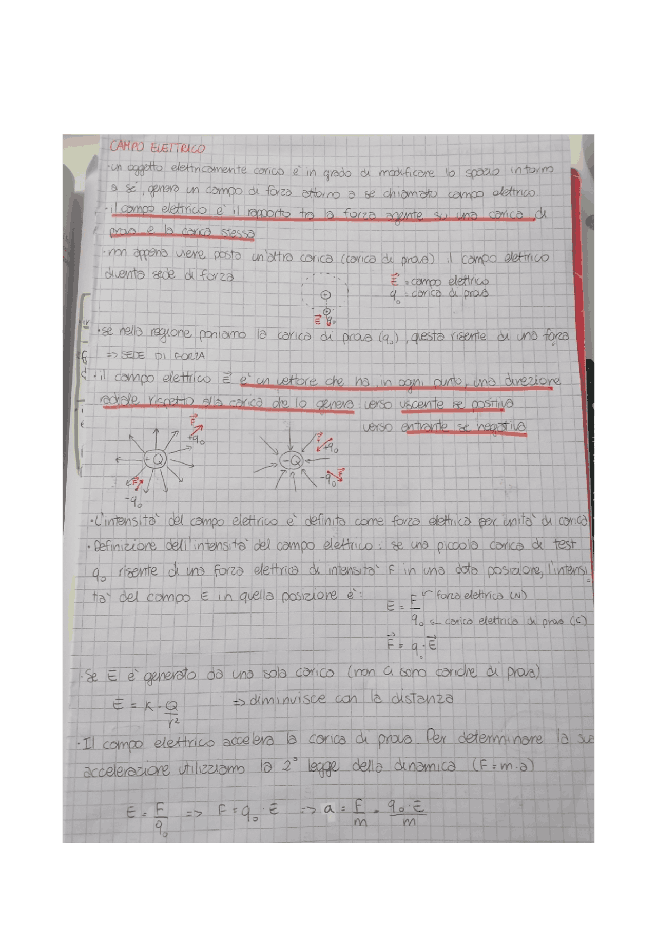 Riassunto Campo Elettrico Docsity