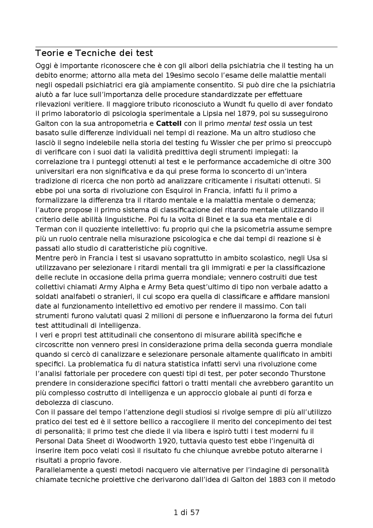 Teorie E Tecniche Dei Test Psicologici Docsity