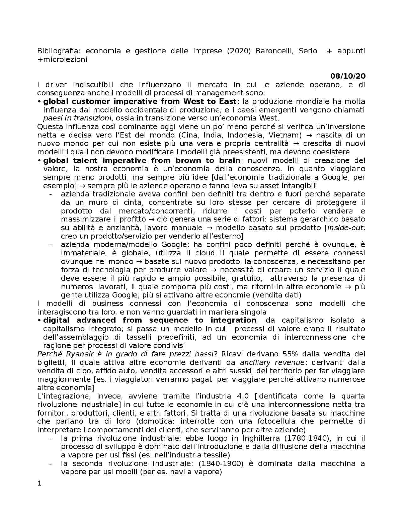 Modelli E Processi Di Management Docsity